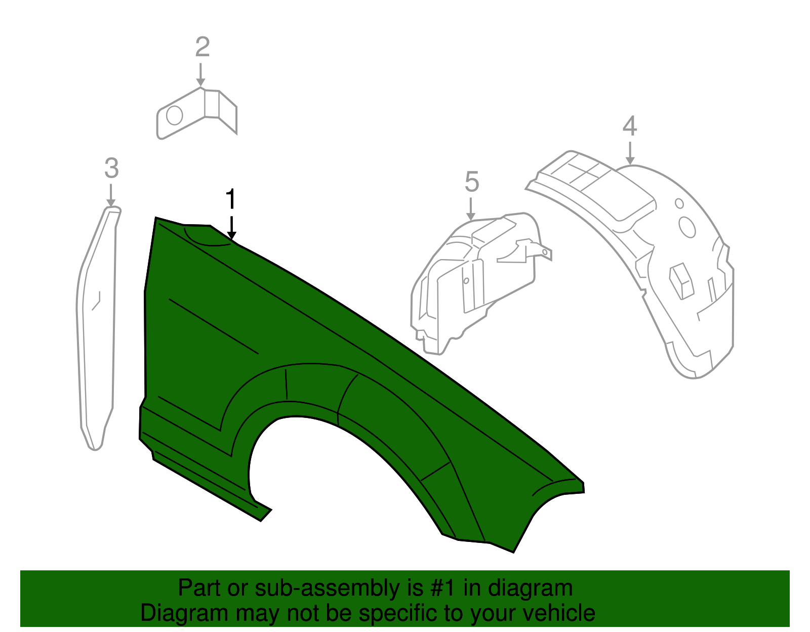 2005-2009 Ford Mustang Fender - Driver's Side (LH) 5R3Z-16006-BA ...