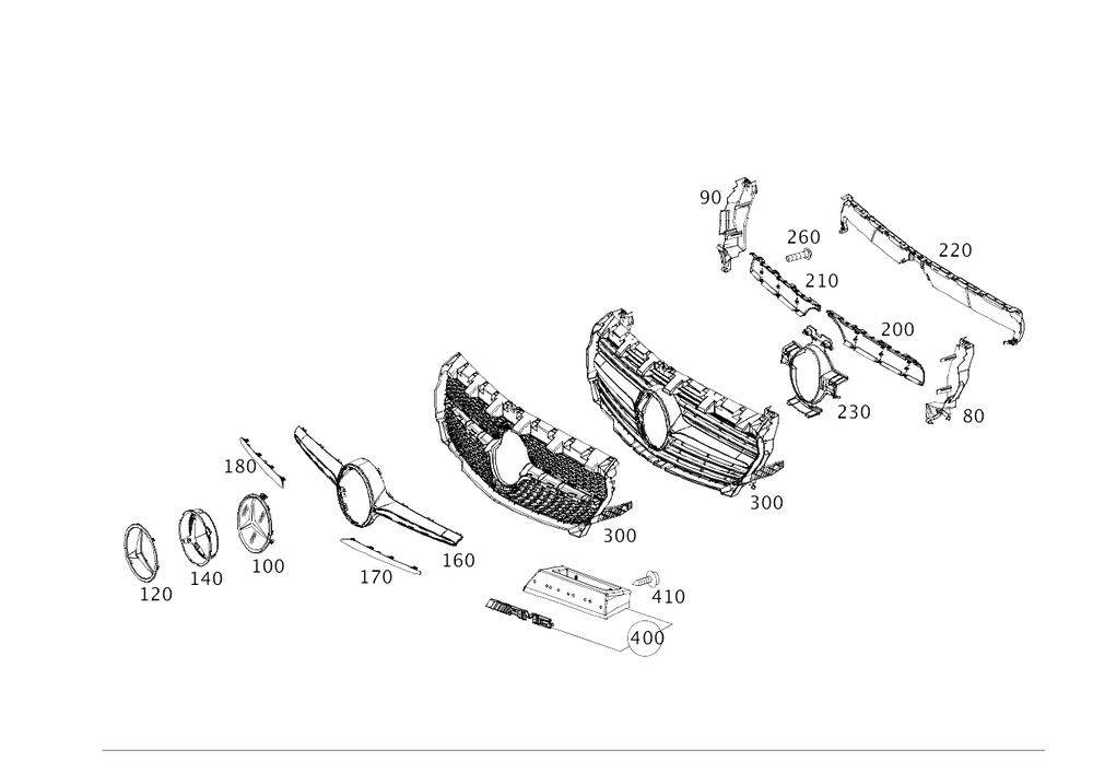 117-880-97-00 - Grille Assembly - 2017-2019 Mercedes-Benz CLA 250 | Buy ...