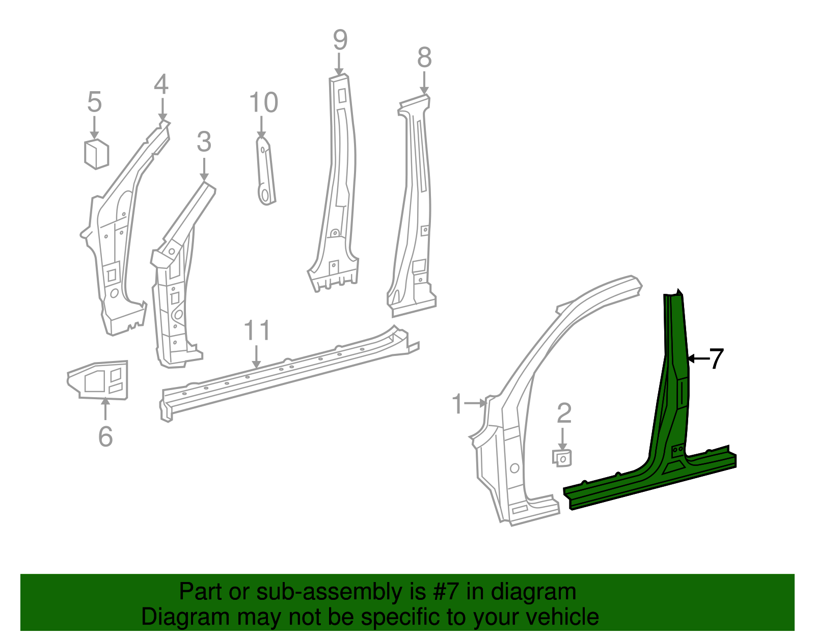61311-60190 - High-Quality Body B-Pillar and Rocker Panel for 2010-2023 ...