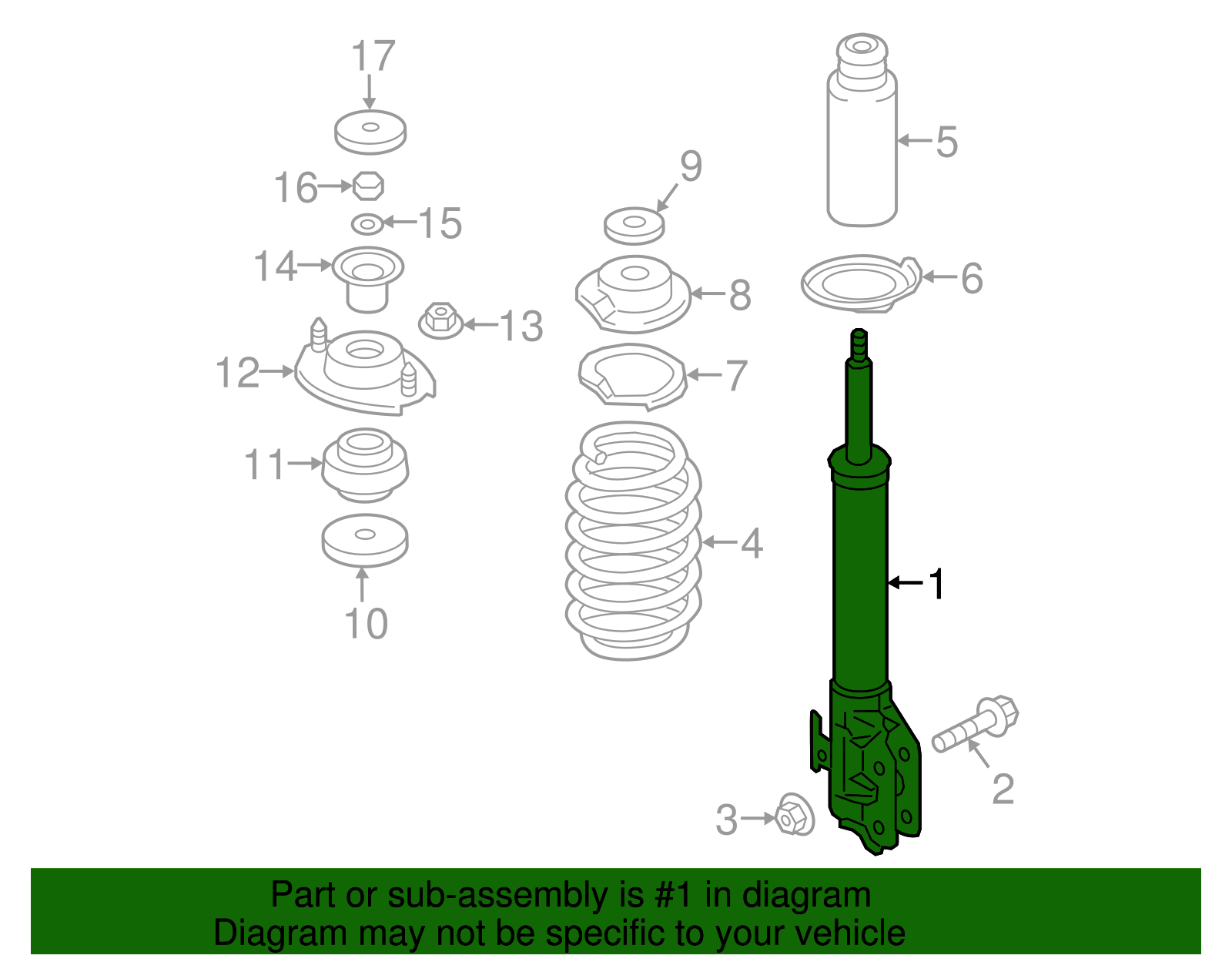 4060A382 - Strut 2014-2015 Mitsubishi Mirage | Mitsubishi Direct Parts