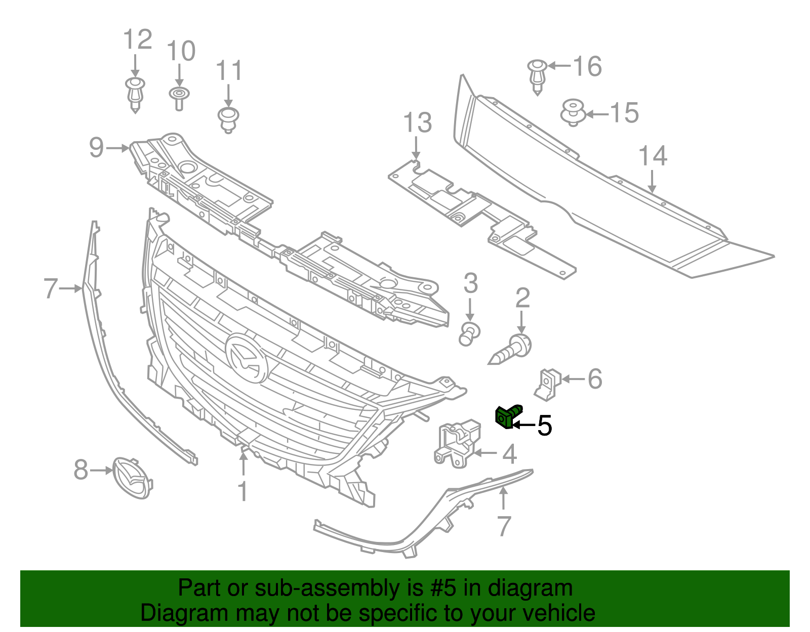KD45-50-1K5A - Grille Assembly Pin 2013-2025 Mazda | Mazda Parts Connect
