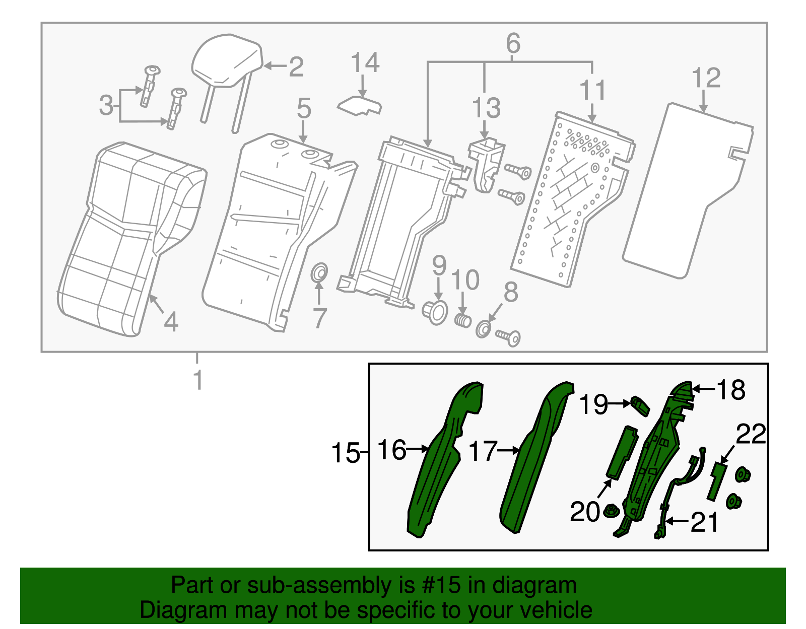 23211623 - Bolster - 2013-2018 Cadillac ATS | World Parts Direct