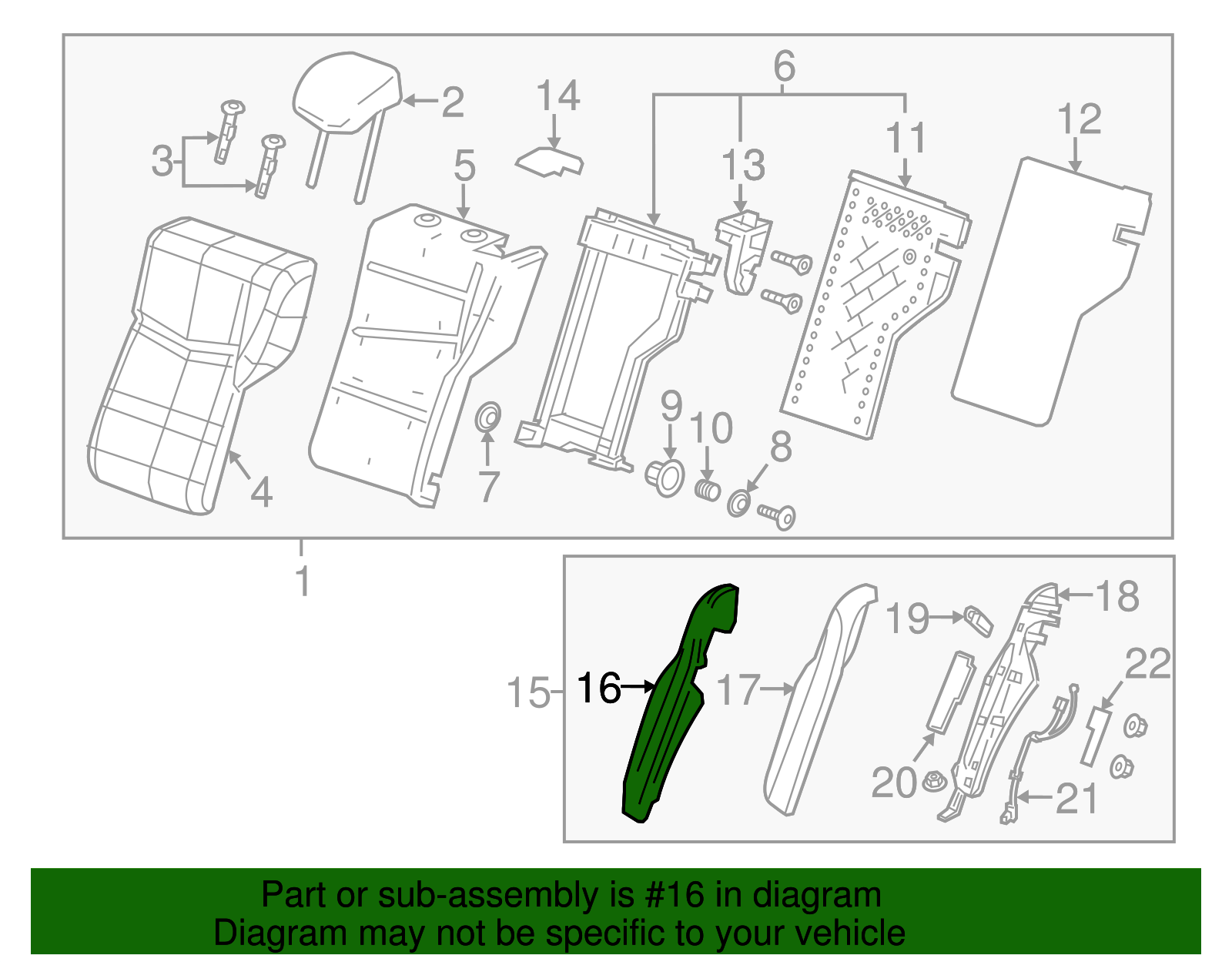 OEM GM Jet Black Rear Driver Side Seat Back Side Cover For 2013-2014 ...