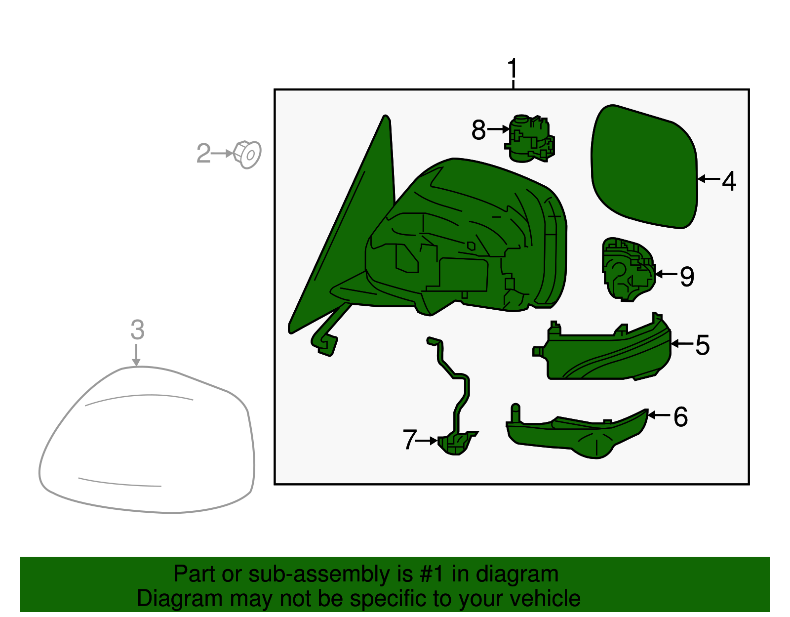 96301-1V91D - Mirror Assembly 2017-2019 Nissan Armada | Nissan Parts ...
