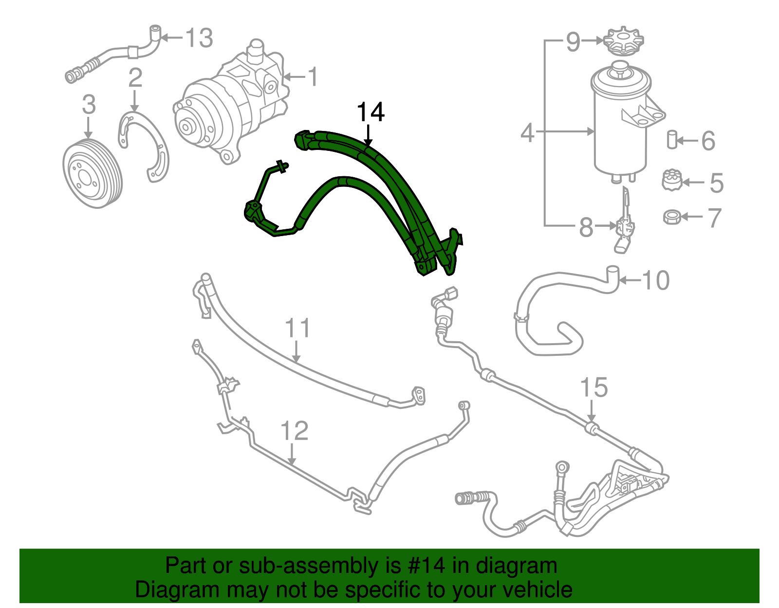 32416788261 - 2008-2019 BMW Power Steering Pressure Hose (32-41-6-788 ...