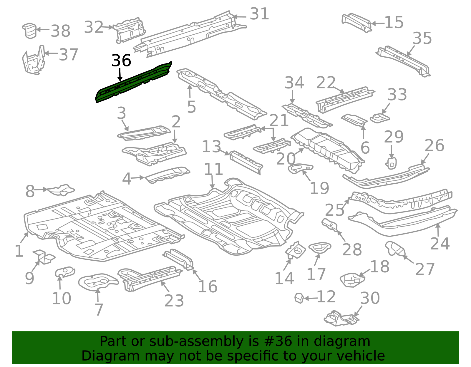 2006-2007 Toyota Highlander Cross-Member 57654-48020 | MotorMotor