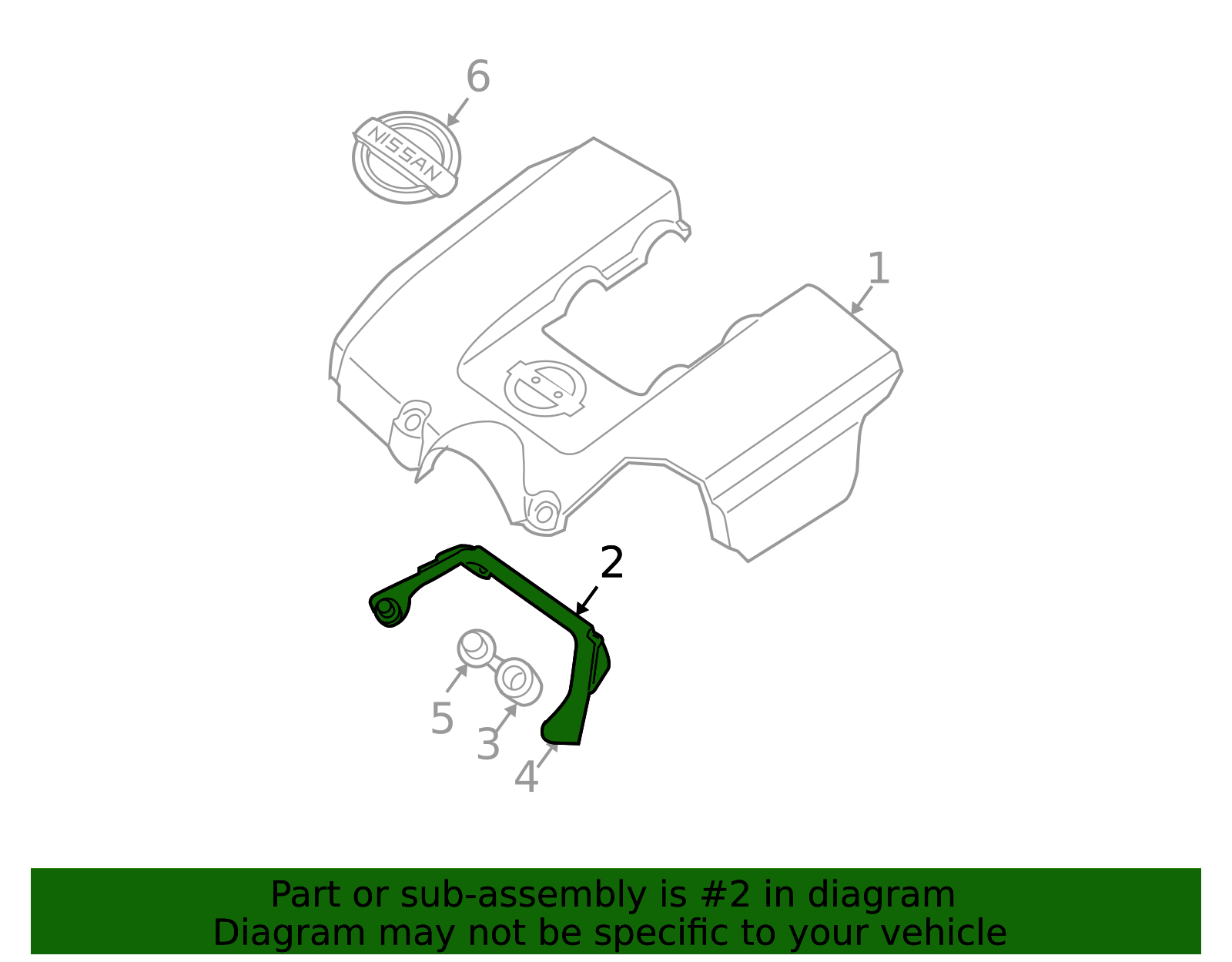 2004-2016 Nissan Engine Cover Bracket 14049-7S010 | Anicra Nissan Parts