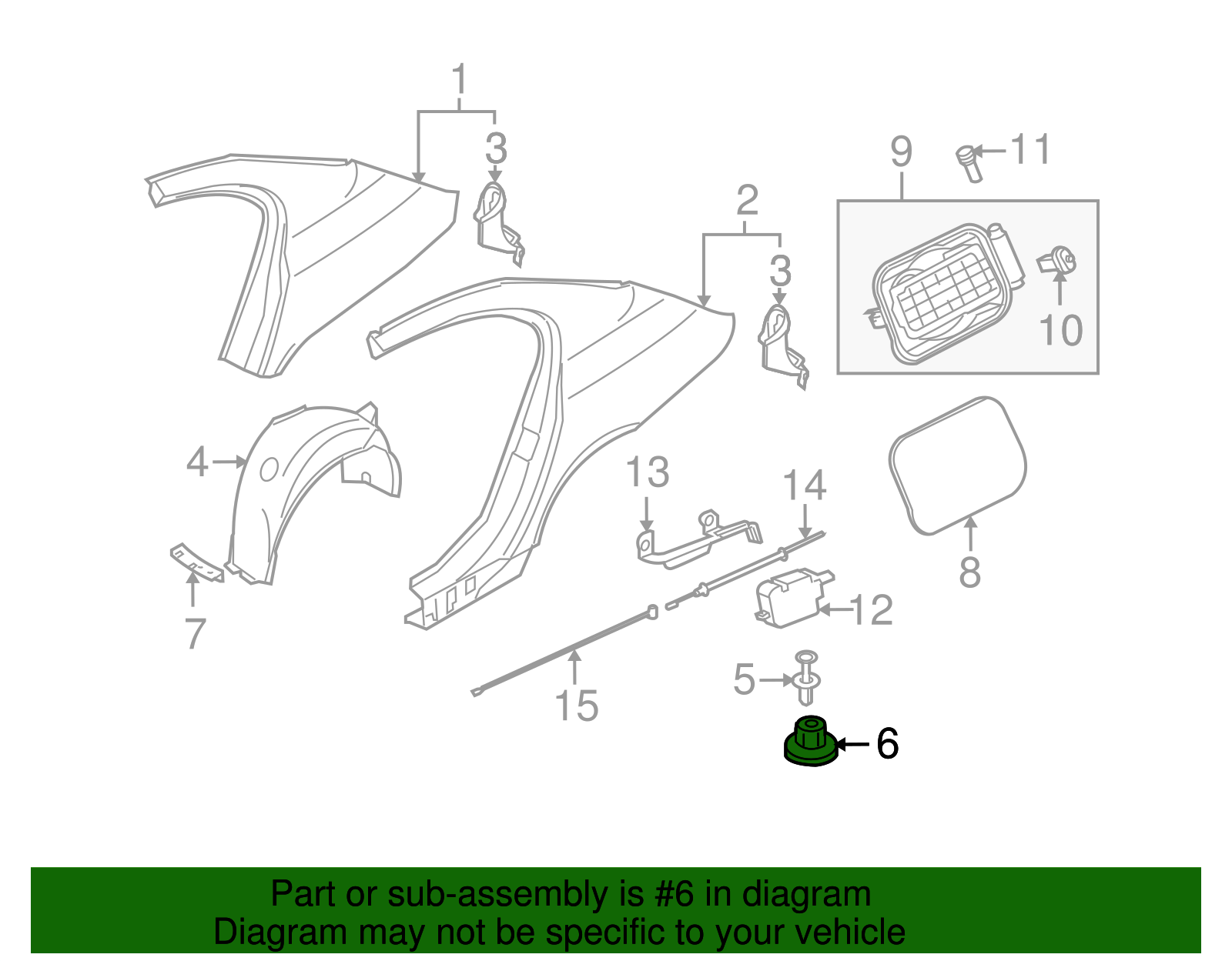 BMW Rear Fender Liner Retainer Nut 07-14-7-336-362 | BMW AutoNation Parts