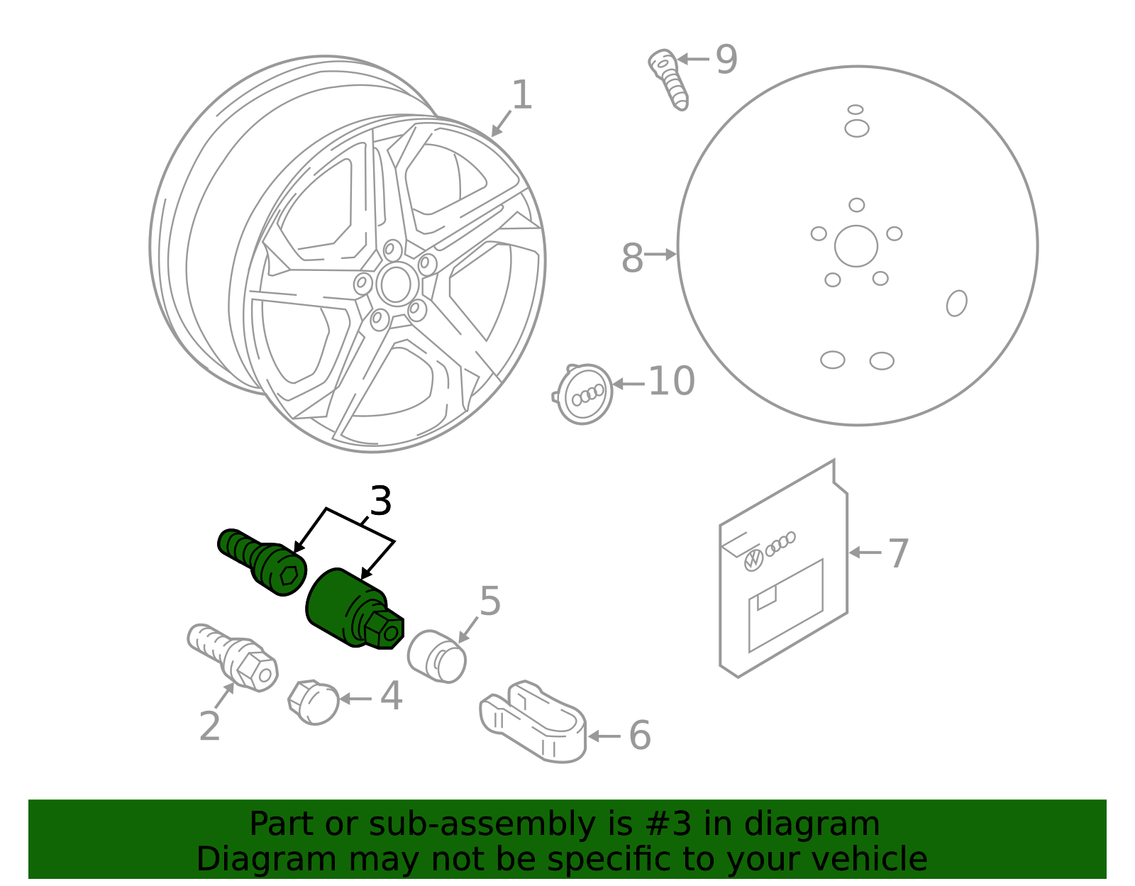 8R0-698-139-809 - Wheel Bolt 2015-2025 Audi | Audi OEM Parts Guy