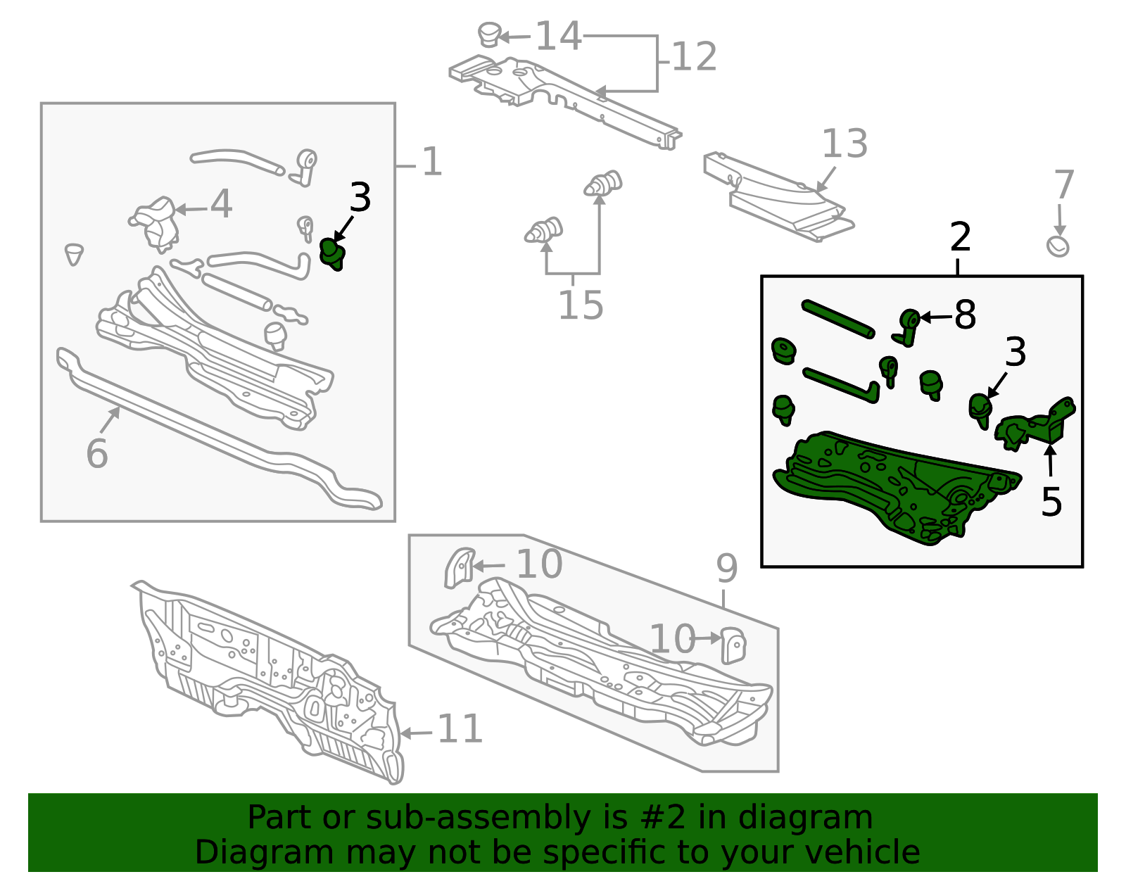 74210-SEP-A00 - 2004-2008 Acura TL - Cowl Top Assembly, Front Driver ...
