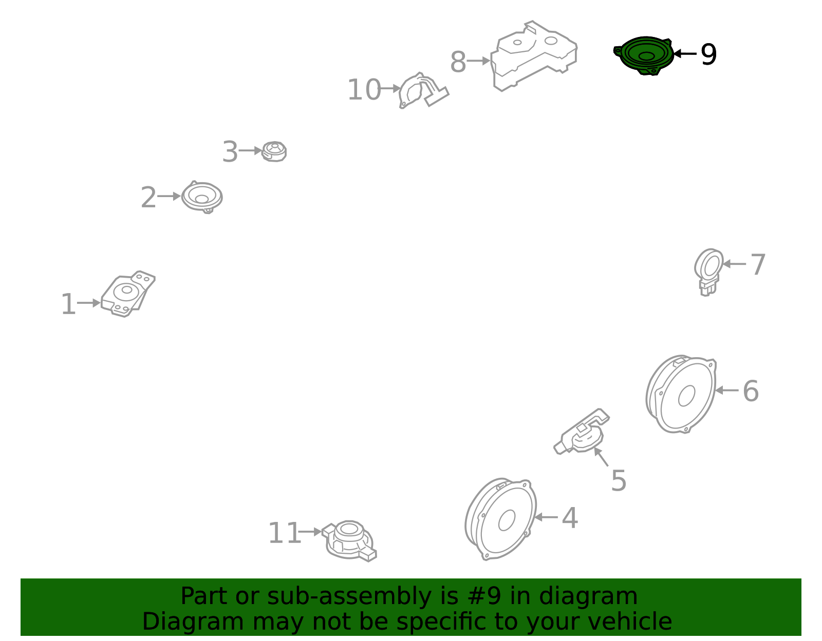 4K5-035-307 - Rear Speaker 2019-2025 Audi | Audi OEM Parts Guy