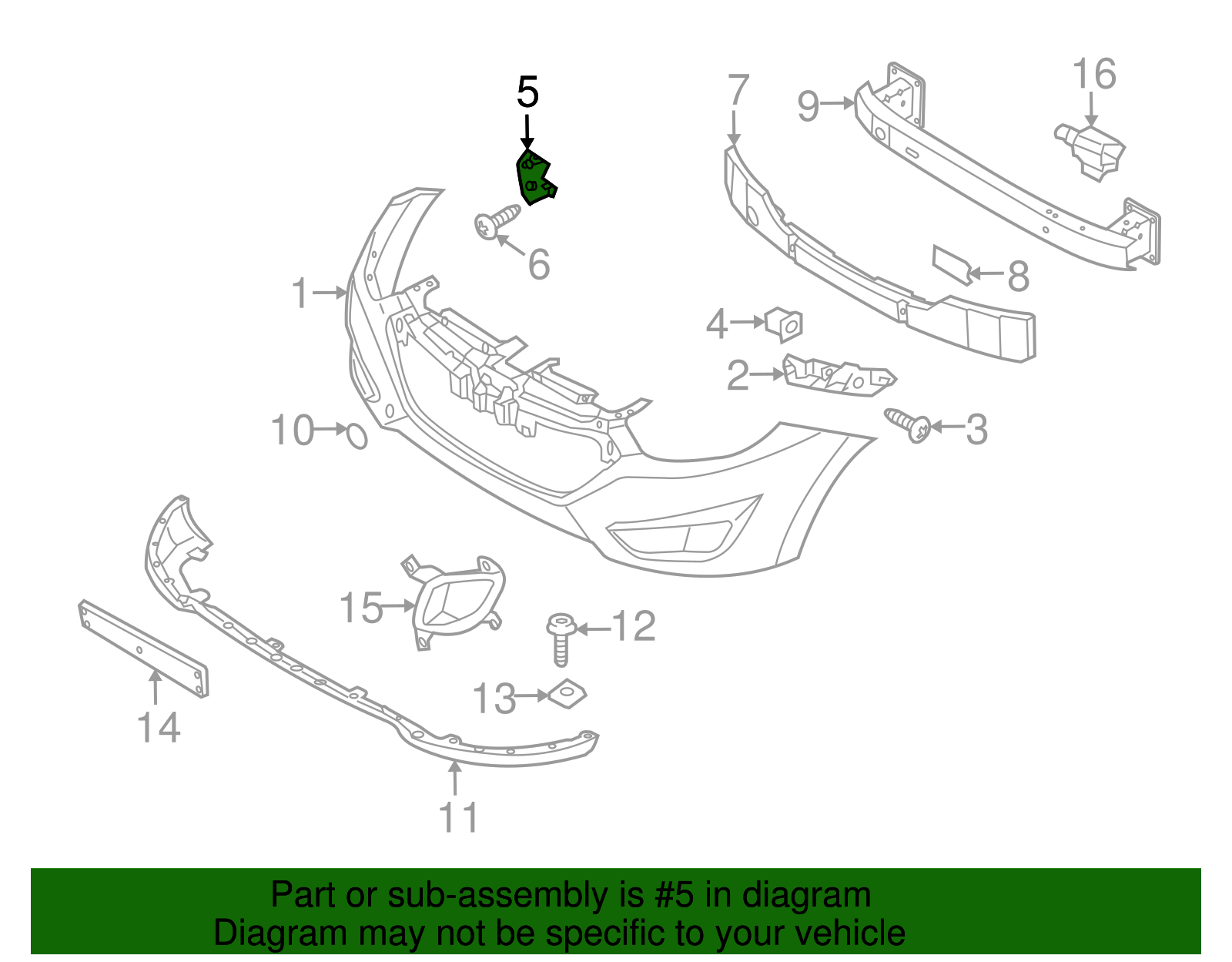 86551-2S000 - 2010-2015 Hyundai Tucson - Inner Bracket | Hyundai Parts ...