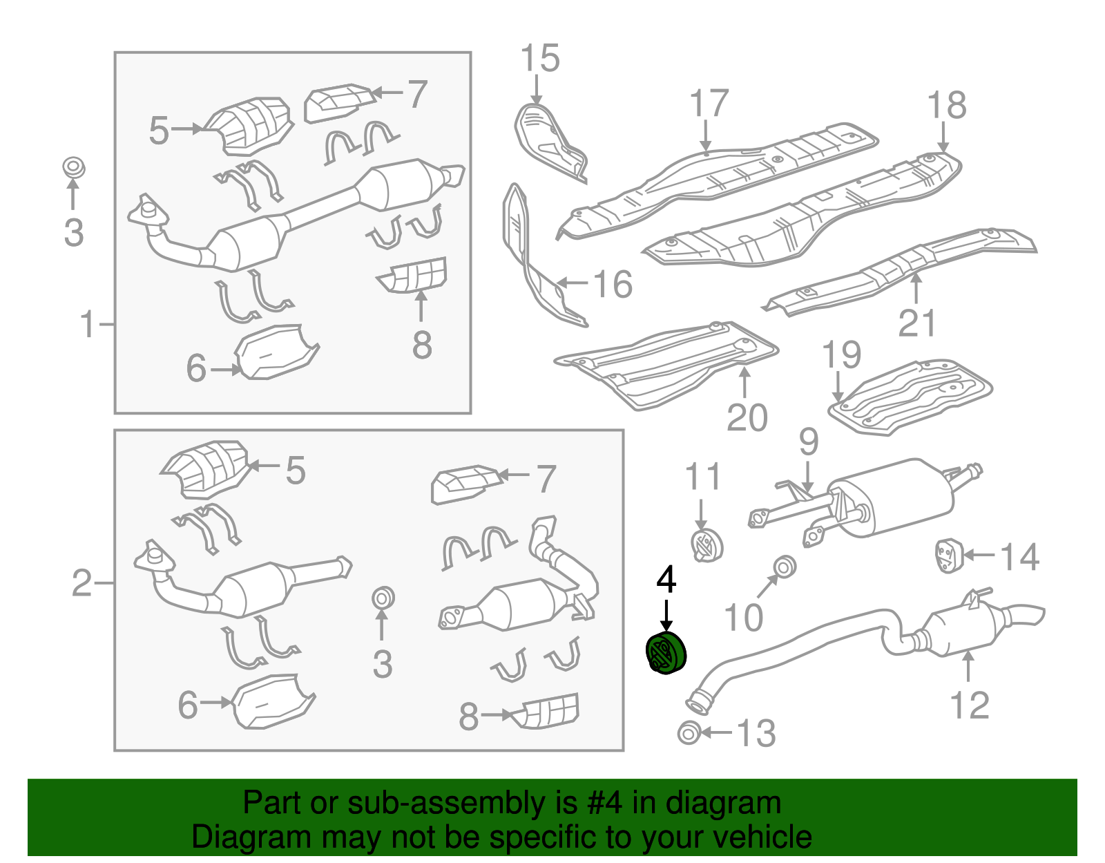 17565-0S011 - Exhaust System Hanger (Right) 2004-2025 Toyota | Toyota ...