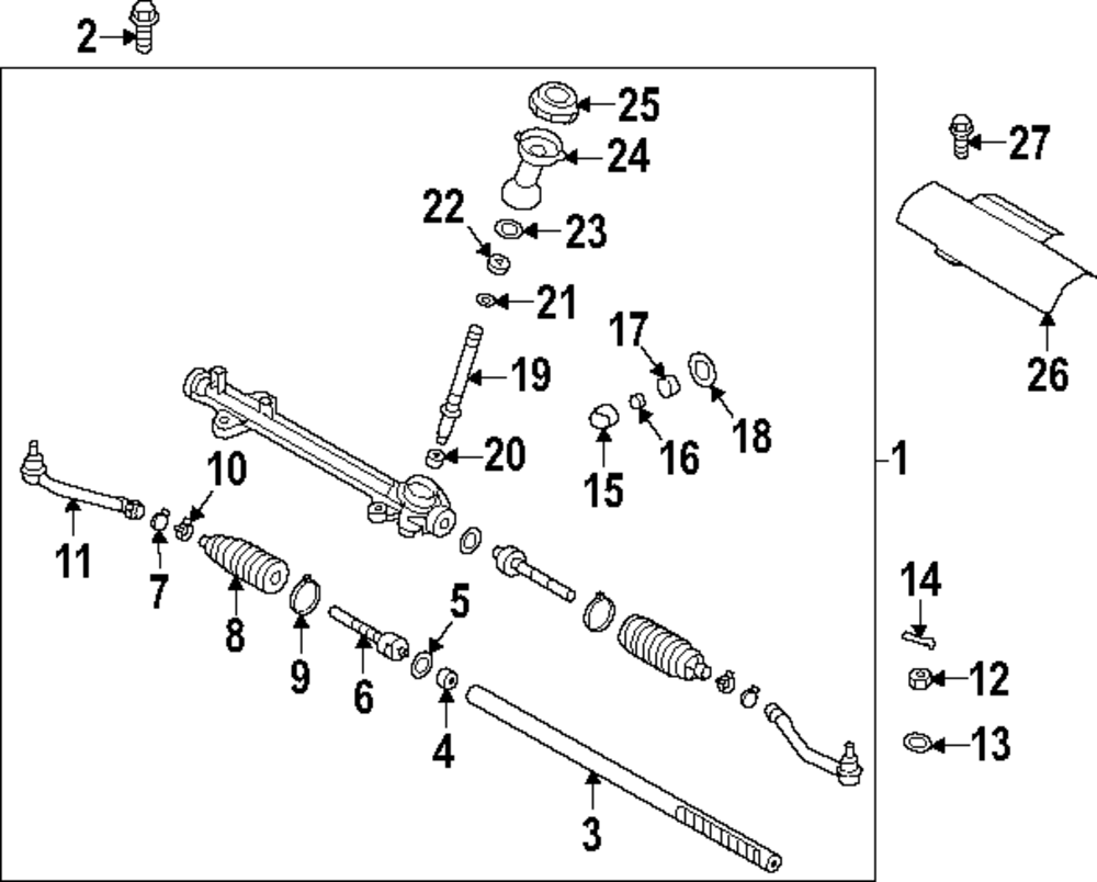 56512-P2000 - Hyundai Rack And Pinion Steering Pinion Shaft 2024-2025 ...