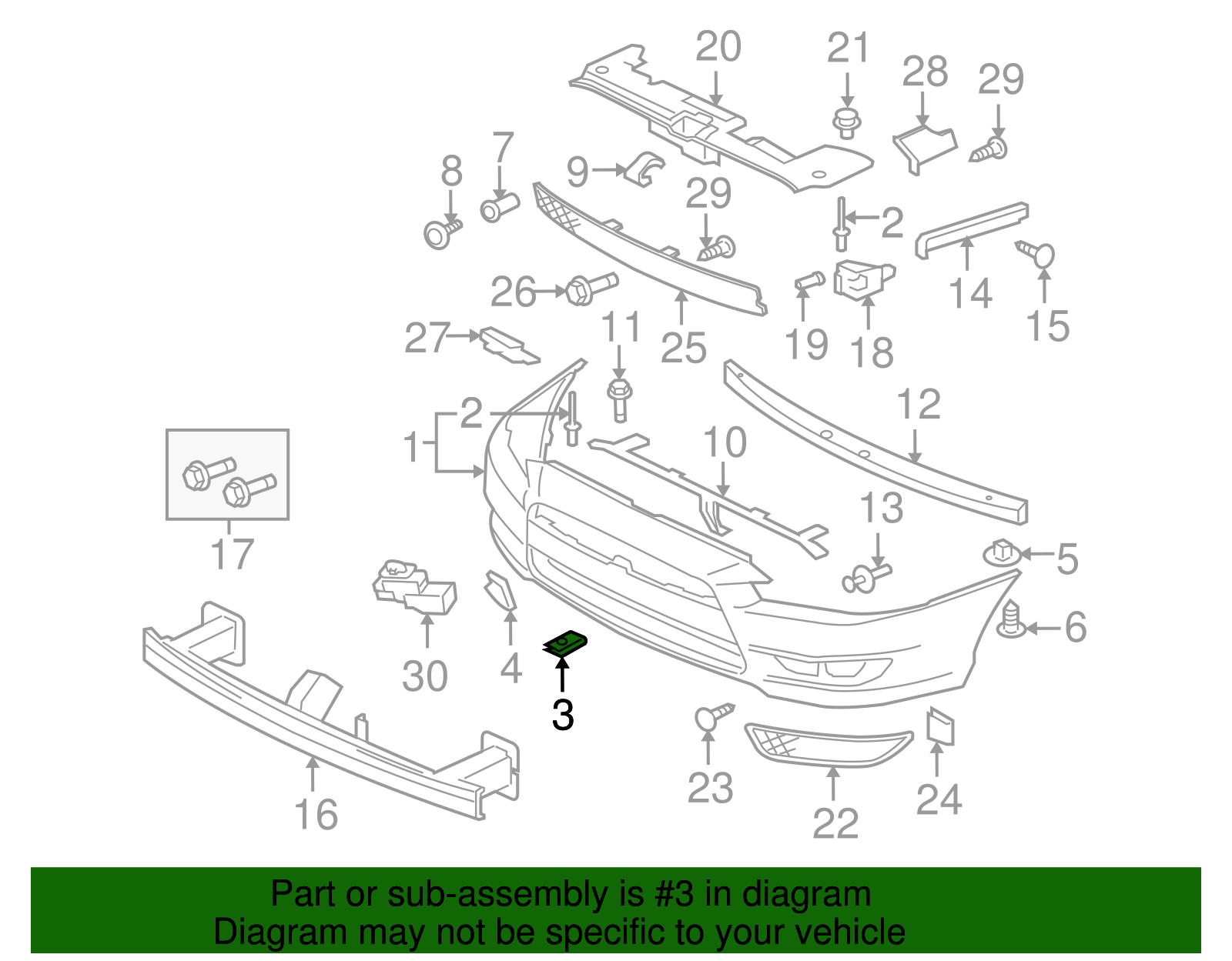 2008-2024 Mitsubishi Bumper Cover U-Nut MS440191 | Mitsubishi Parts ...