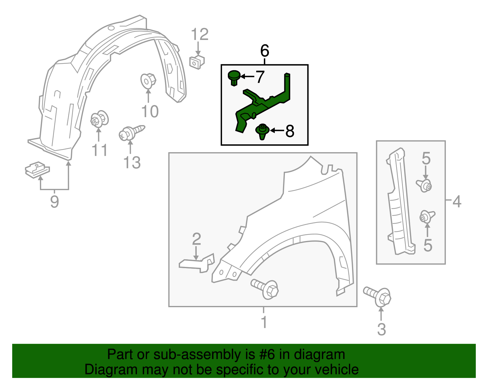 74207-T0A-A00 - Garnish L Front Fender - 2012-2016 Honda CR-V | Honda ...