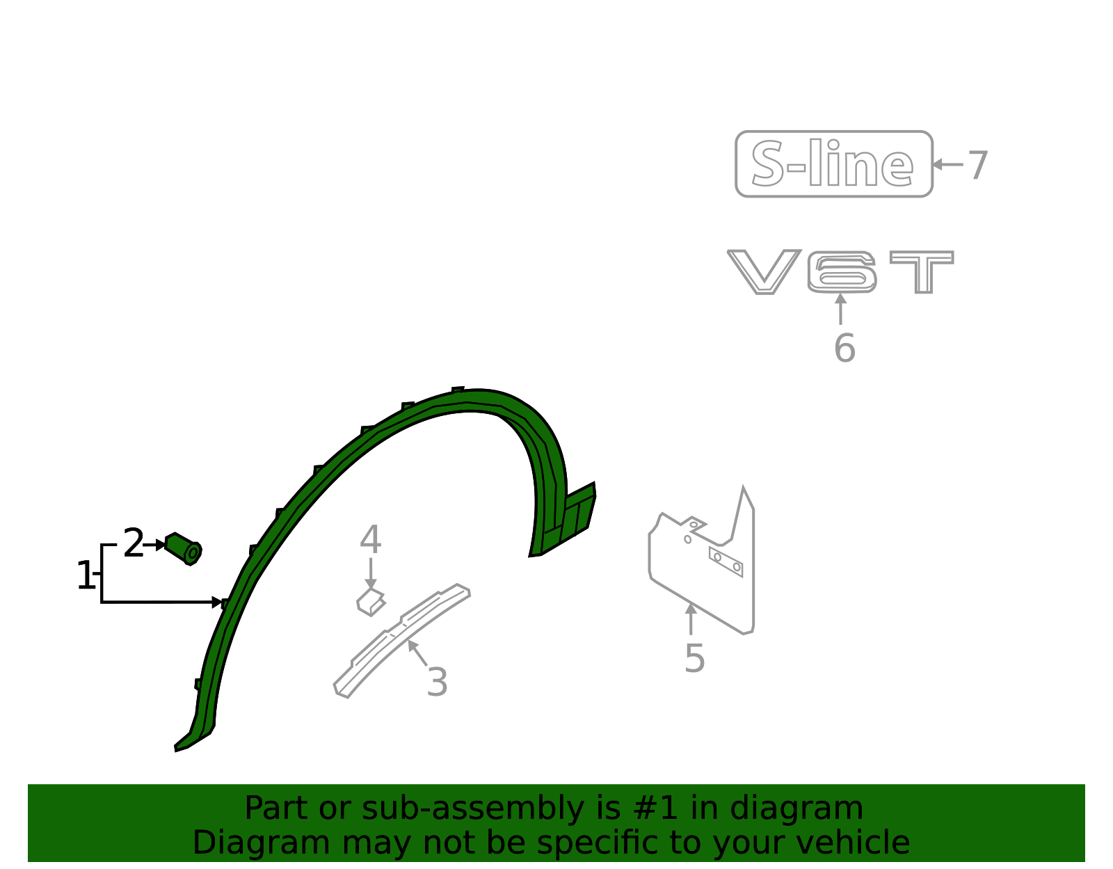 80A-853-718-E-GRU - Wheel Opening Molding 2018-2020 Audi | Audi OEM ...