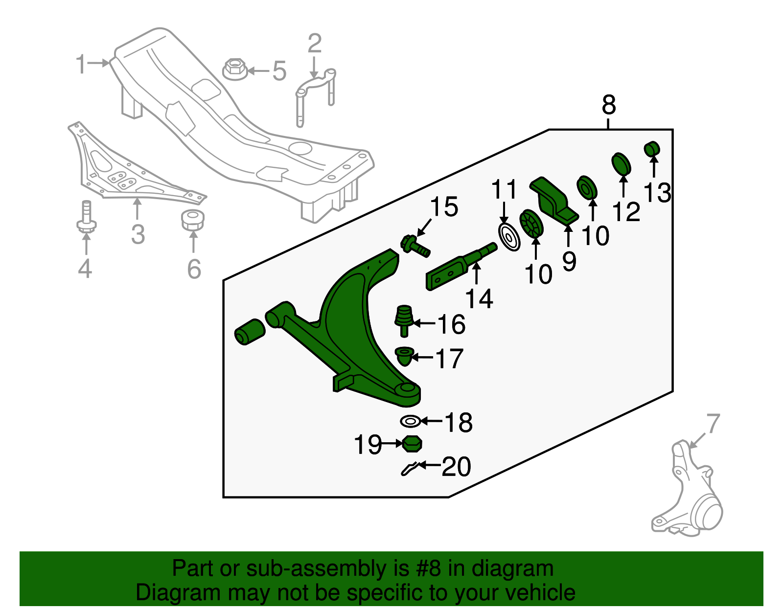 2007 Subaru Impreza Lower Control Arm 20202FE900 | Subaru Parts Guys
