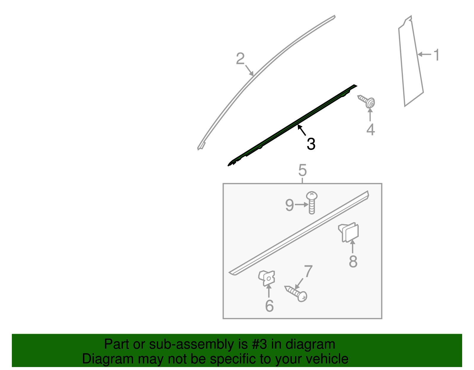 82220-3R001 - Belt Molding 2014-2016 Kia Cadenza | Kia.Parts Store