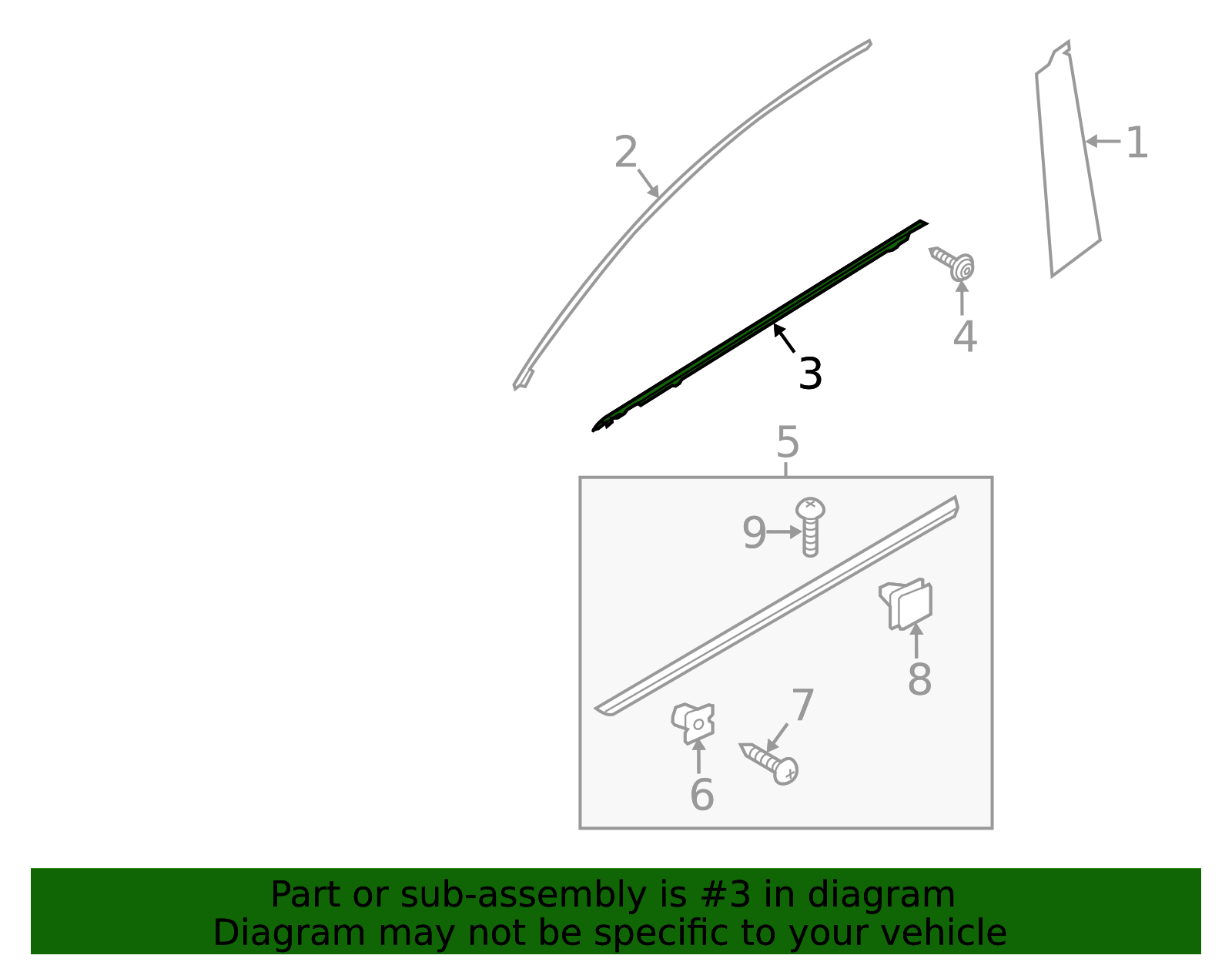 82220-3R001 - Belt Molding 2014-2016 Kia Cadenza | Kia.Parts Store
