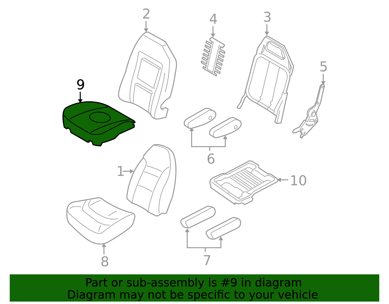 2009-2025 Ford Seat Cushion Pad 9C2Z-15632A22-A | OEM Ford Parts Direct