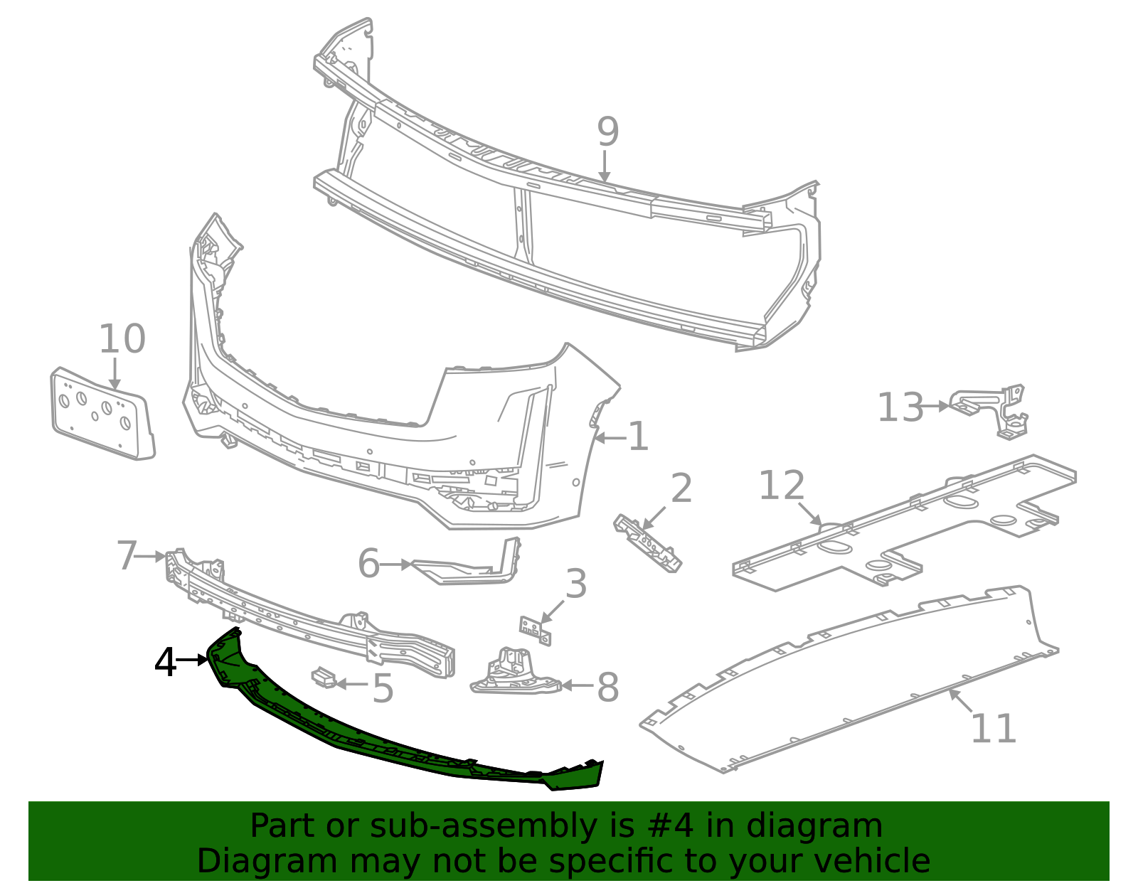 84842069 - Black Front Bumper Lower Fascia 2021-2024 Cadillac ...