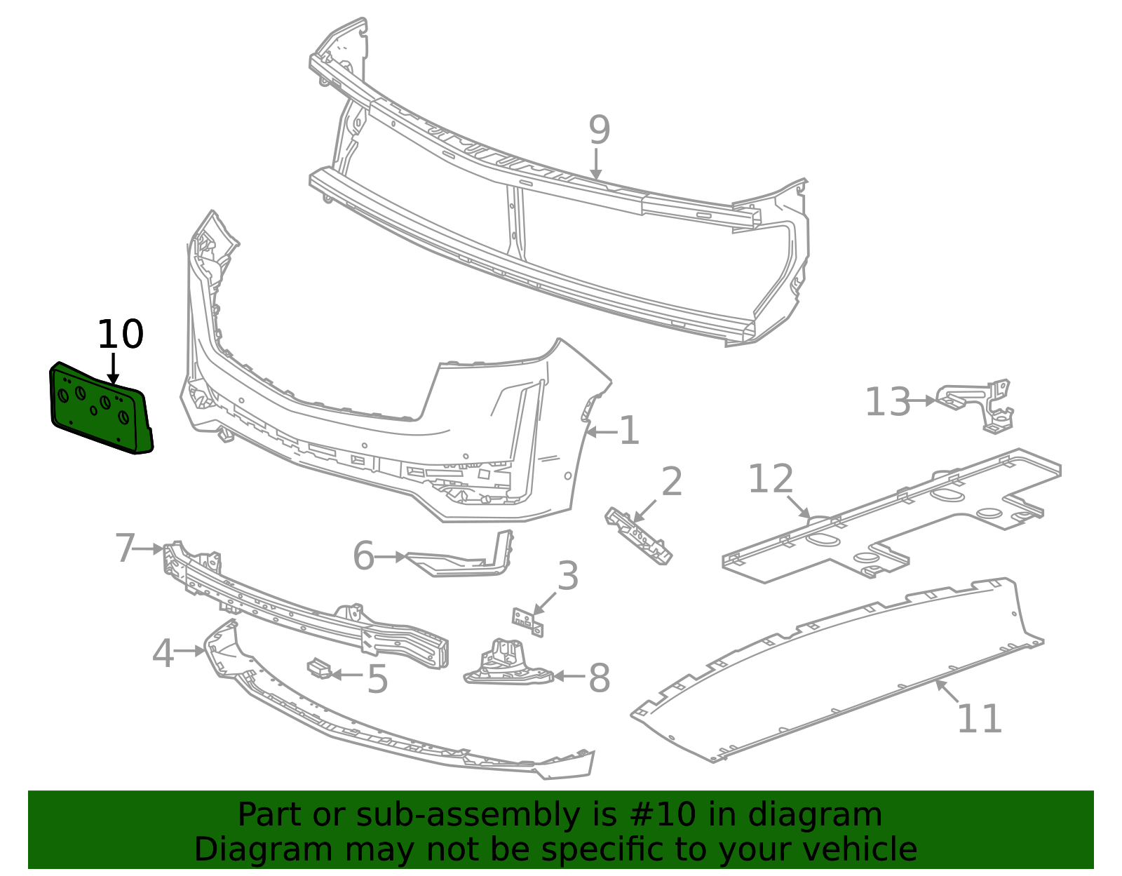 2021-2024 Cadillac Front License Plate Bracket 84378315 | OEM Parts Online