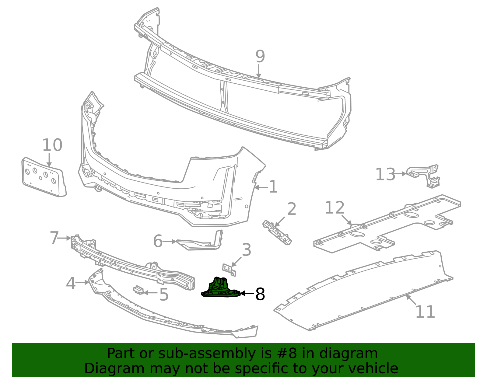 2021-2024 Cadillac Outer Reinforced 84286905 | Courtesy Parts