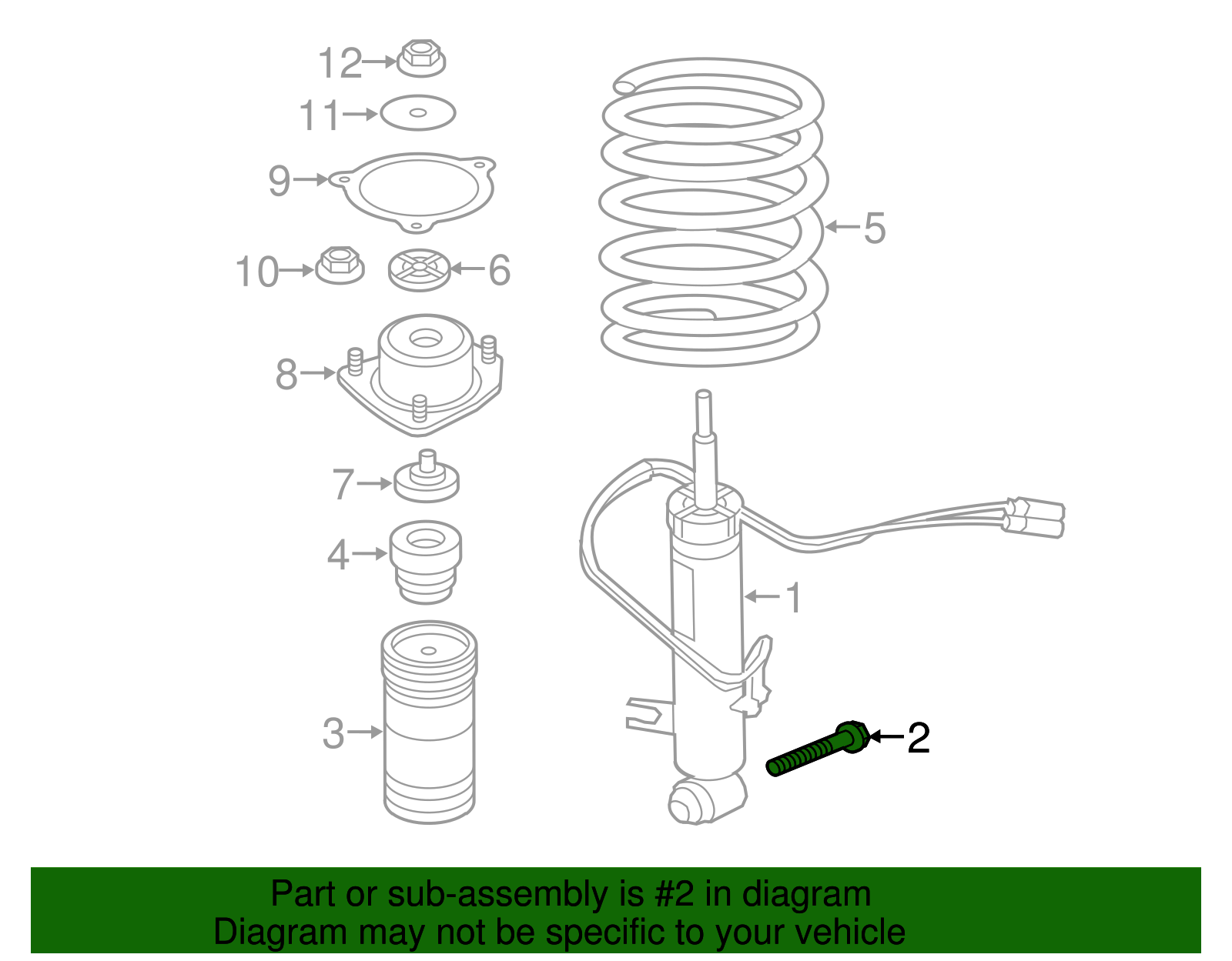 31106769434 - 2000-2019 BMW Strut Bolt (31-10-6-769-434) | BMW of South ...