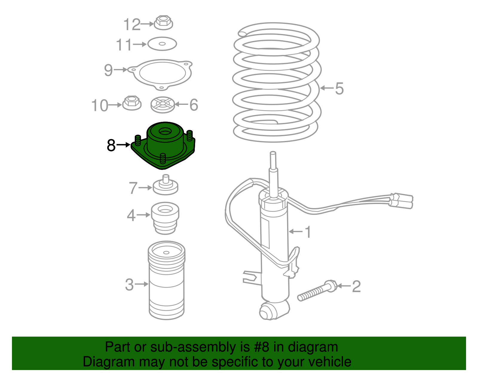 33526788778 - 2007-2014 BMW Shock Mount (33-52-6-788-778) | BMW of ...