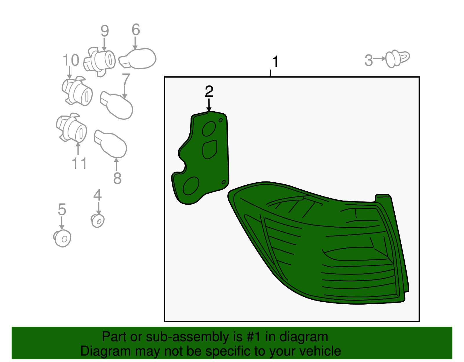 OEM 2011-2013 Toyota Highlander Combo Lamp Assembly Part # 81560-0E070 ...
