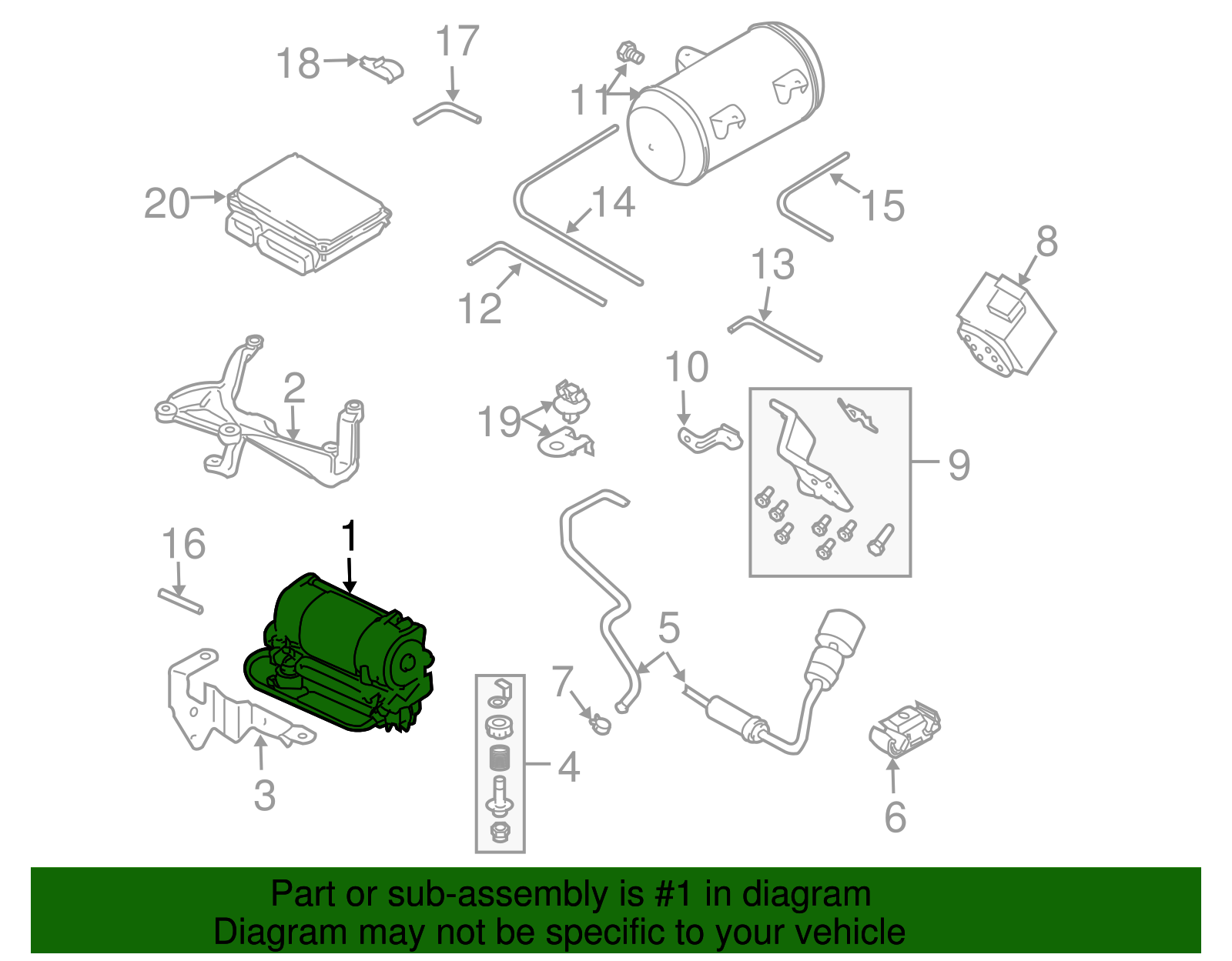 4E0-616-007-D - Air Compressor 2004-2010 Audi A8 Quattro | Audi OEM ...