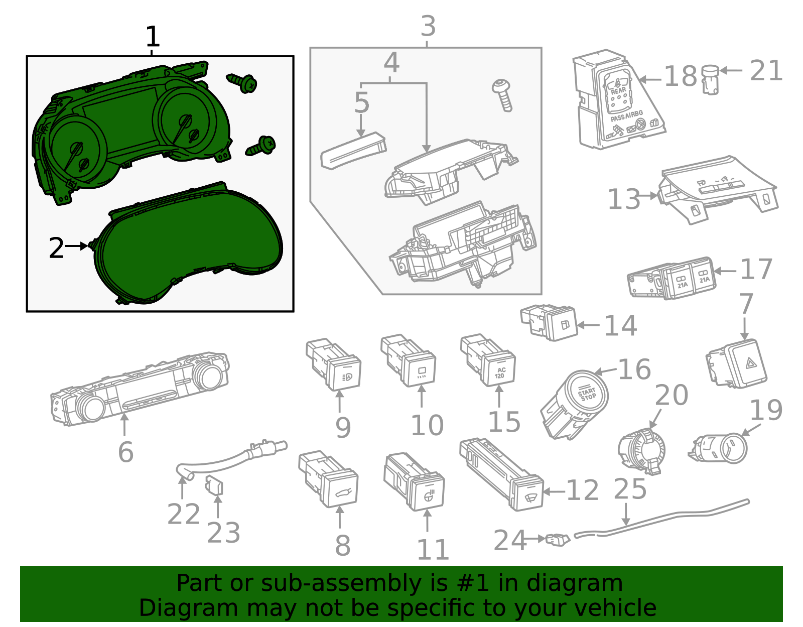 2024 Toyota Highlander Instrument Cluster 83A00-0E340 | Toyota Parts Center