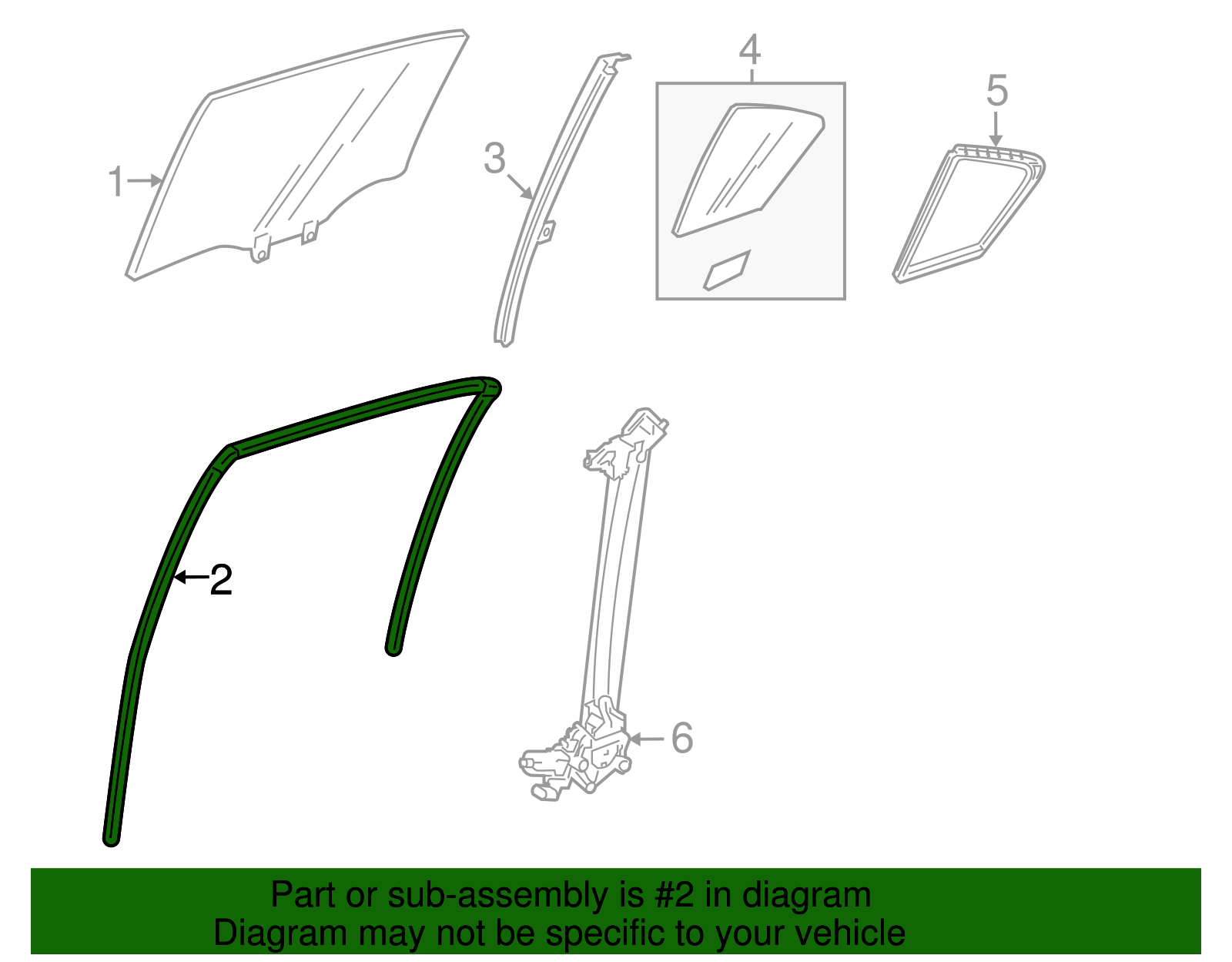 72735-T2F-A01 - 2014-2017 Honda Accord - Channel R Rear Door Run | All ...