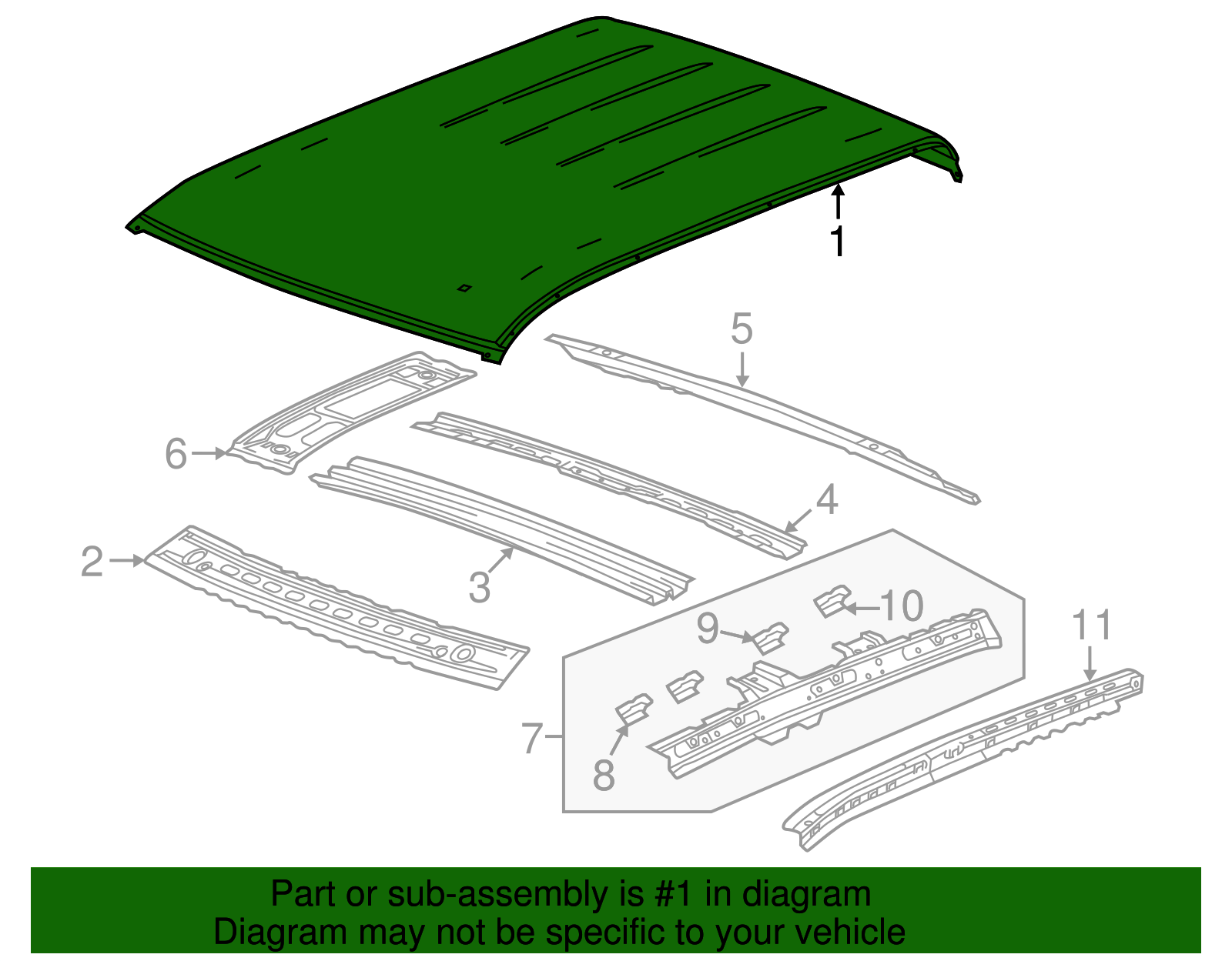 2014-2019 GM Roof Panel 22914833 | GM Parts Center