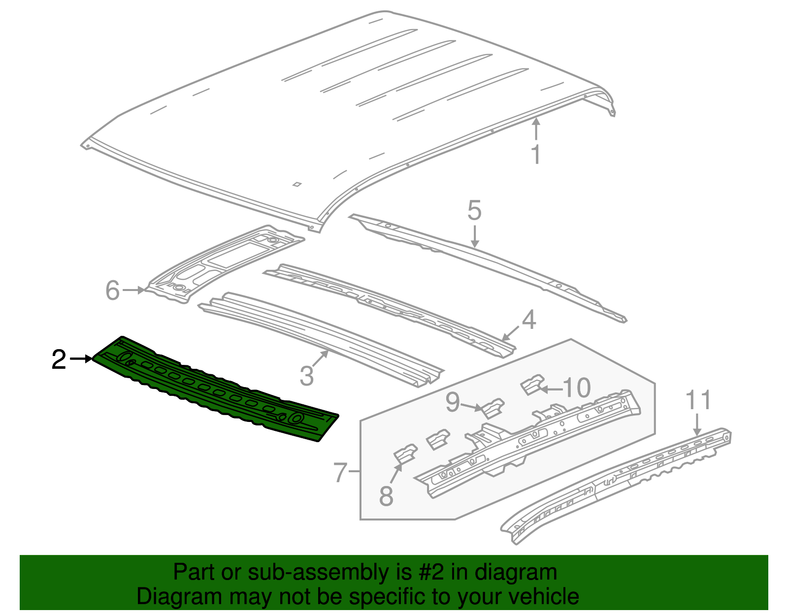 2014-2020 GM Roof Front Header Panel 20985502 | Capital Chevy Parts