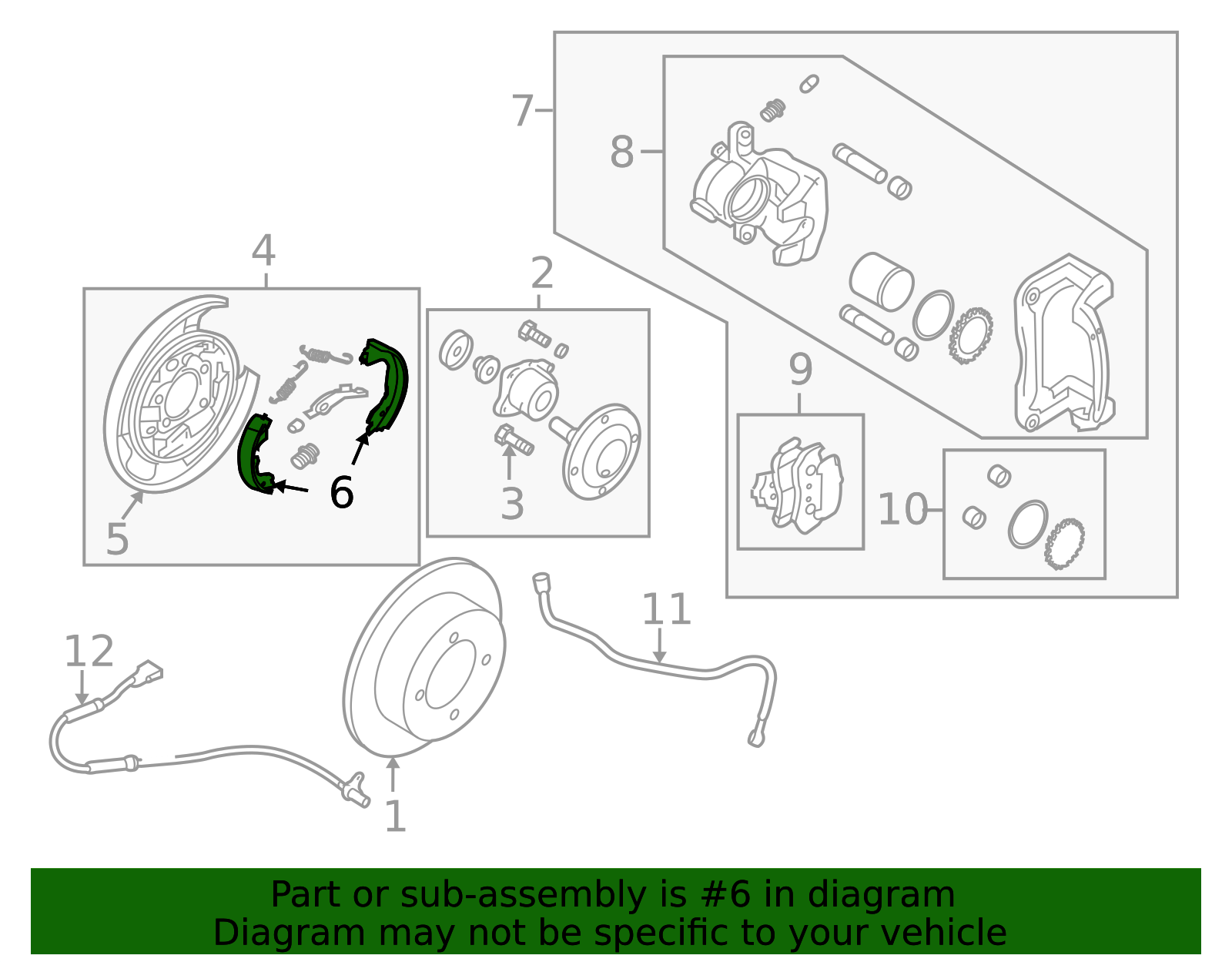 2006-2010 Hyundai Azera Park Brake Shoes 58305-3LA00 | MotorMotor