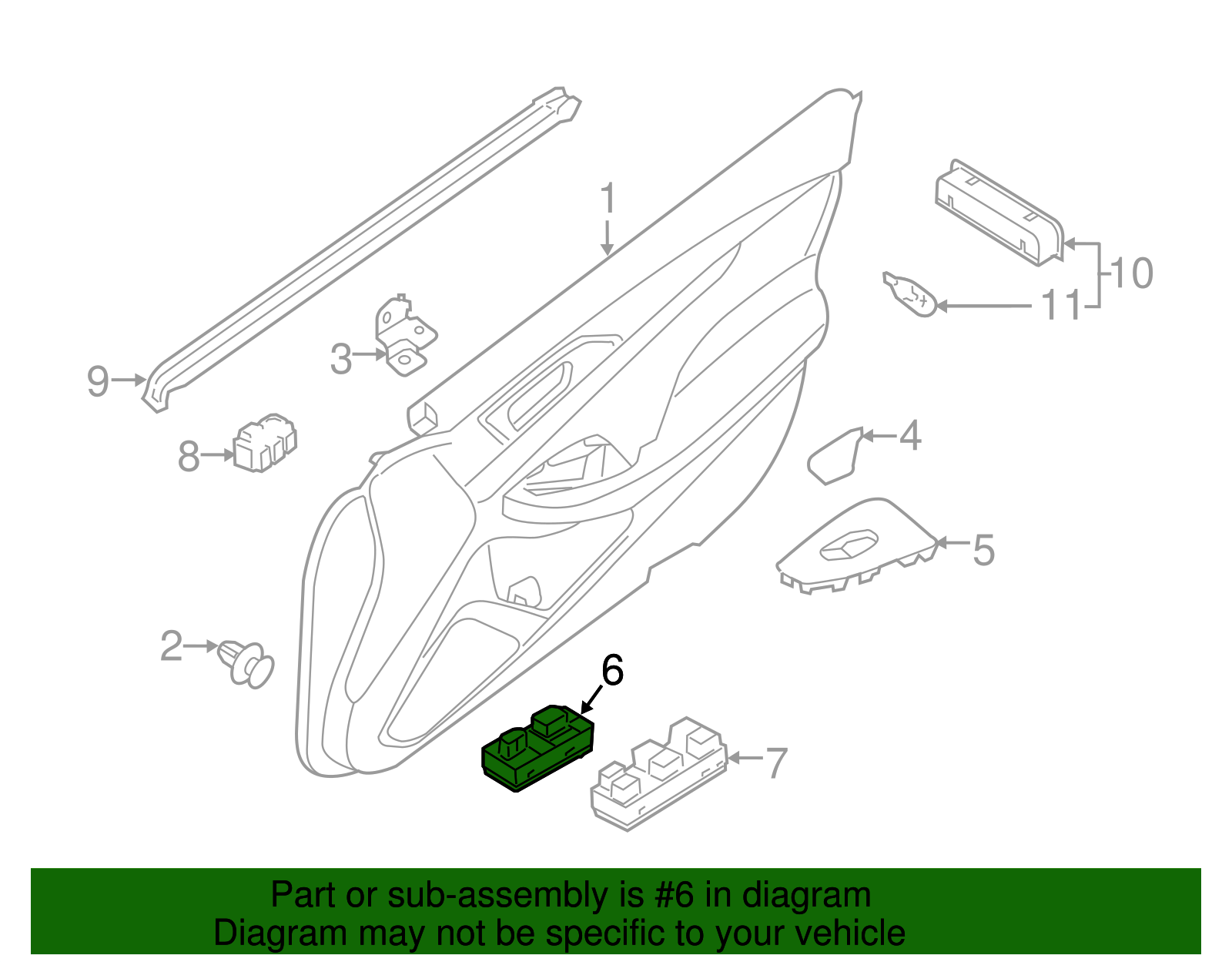 2016-2023 Nissan Maxima Window Switch 25411-4RA0A | OEM Parts Online