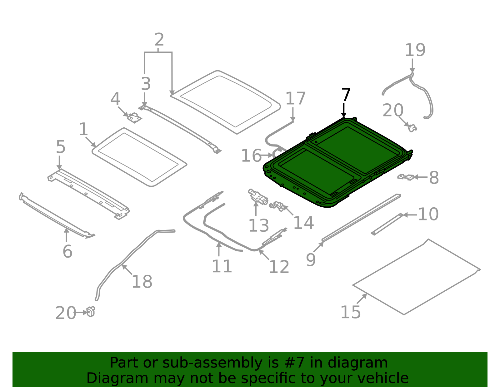 2021-2025 Nissan Rogue Sunroof Frame 91306-6RA0A | TascaParts.com
