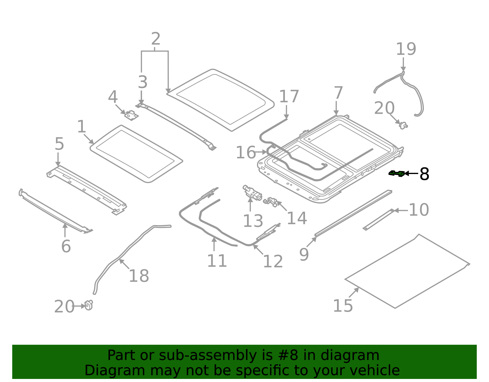 2021-2025 Nissan Rogue Sunroof Frame Side Bracket 91318-6RA0A | Nissan RVA