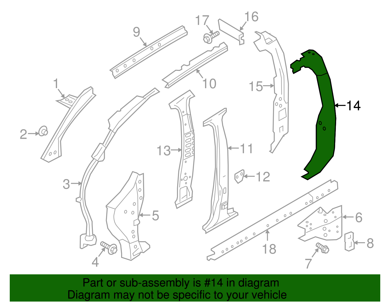 2016-2024 Nissan Lock Pillar G6514-9FVBB | My Nissan Part