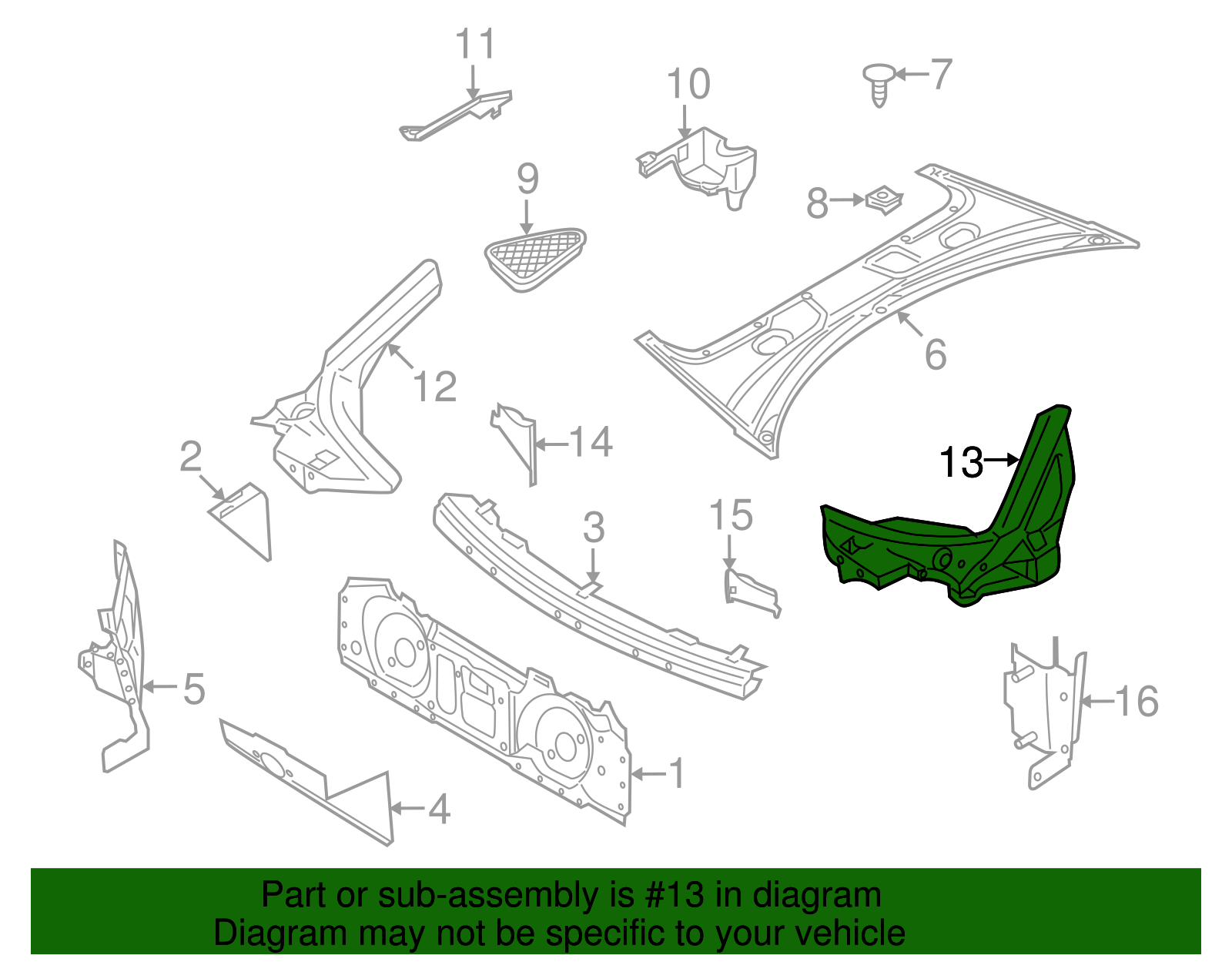 427-805-151-B - 2011-2015 Audi R8 - Cowl Plenum Panel 2011-2015 Audi R8 ...
