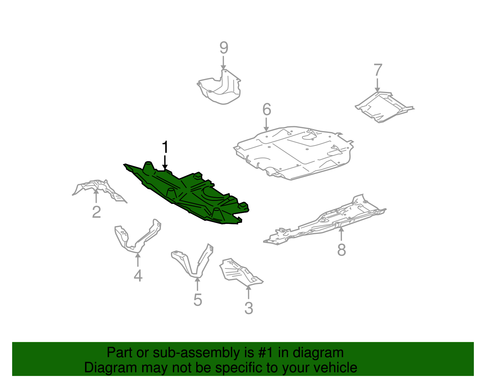 Genuine OEM Front Shield | 164-524-14-30 | Fits Select 2007-2011 ...