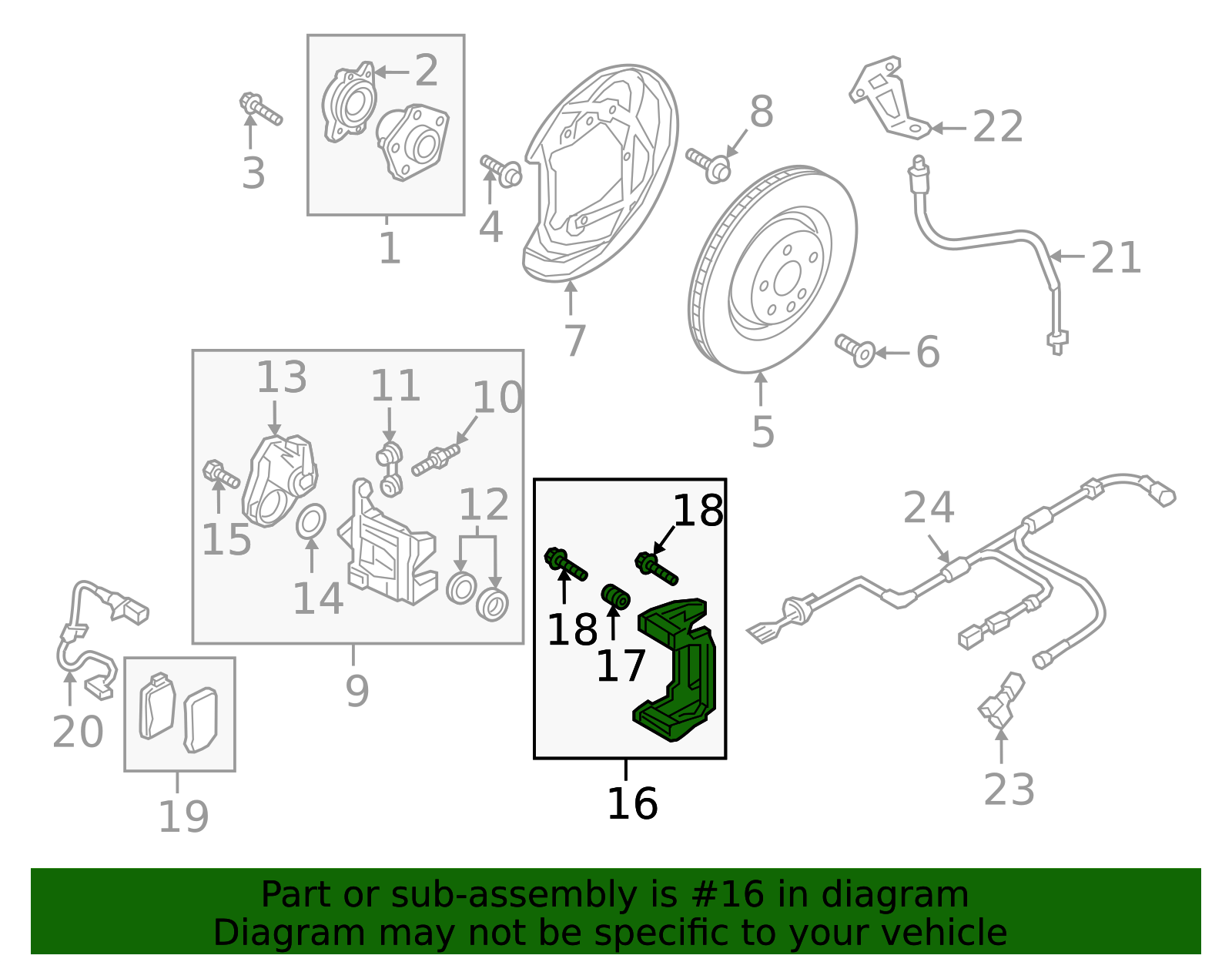 4M0-615-425-D-QC8 - Disc Brake Caliper Bracket 2019-2025 Audi | Audi ...