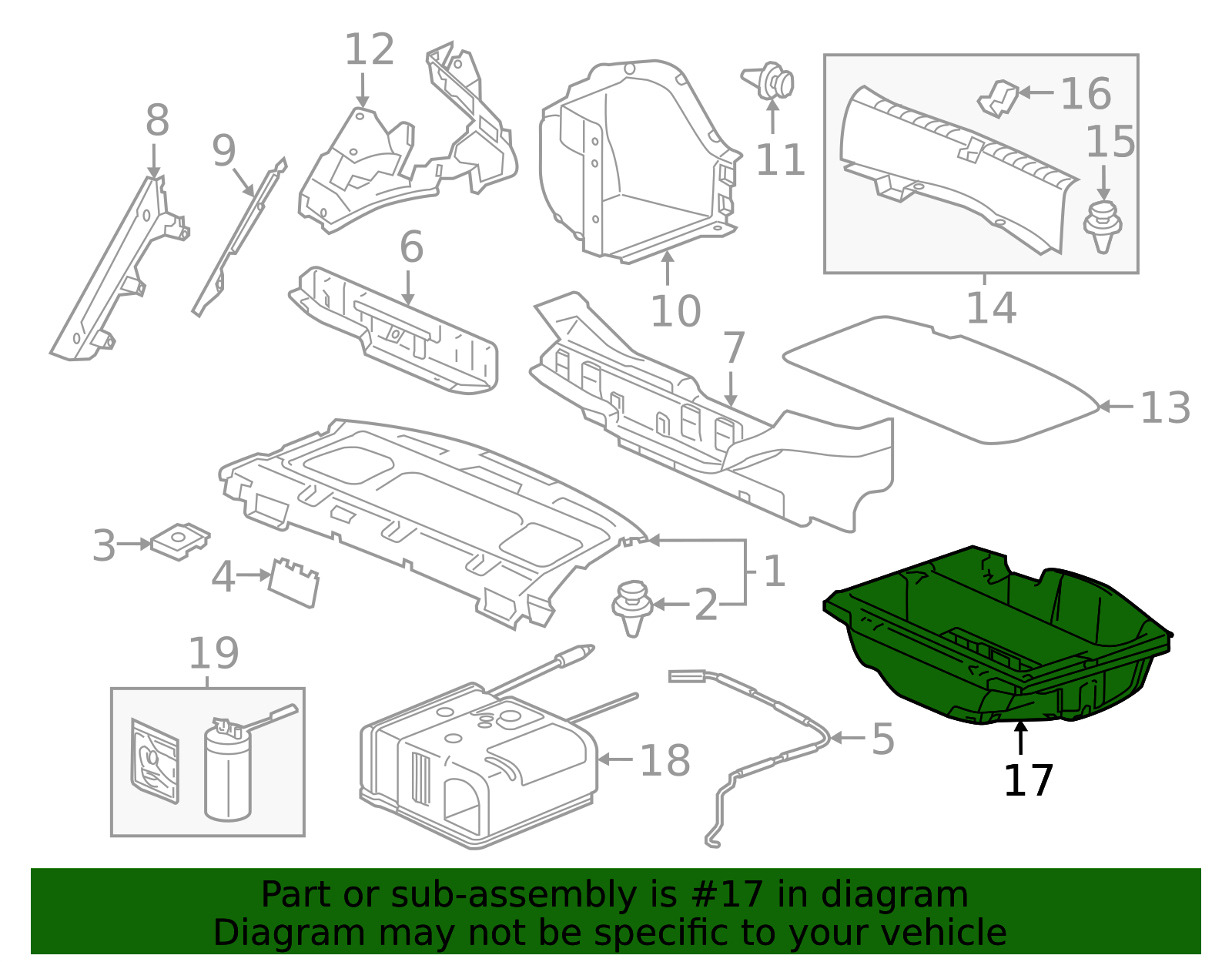 84530-T3W-A01ZA - High-Quality Trunk Floor Storage Box for 2017 Honda ...