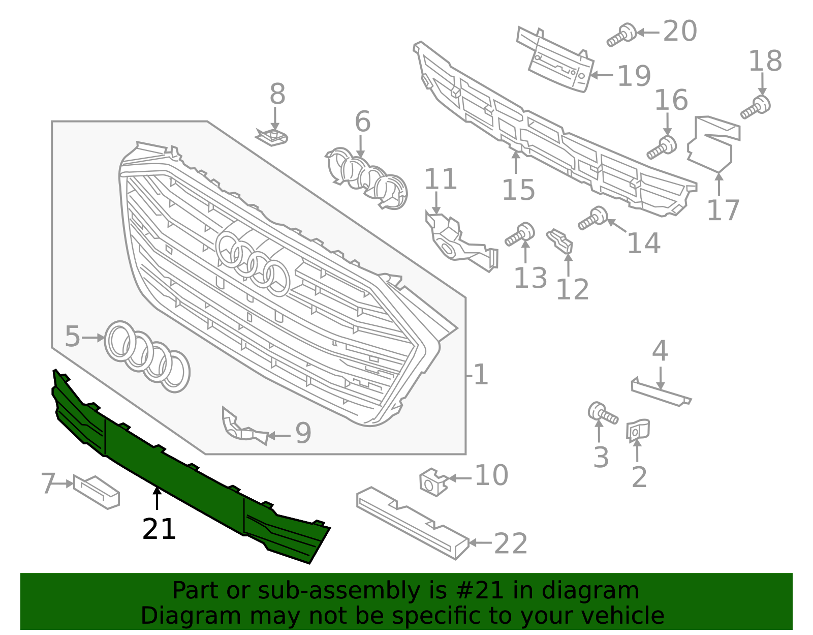 2019-2021 Audi A8 Quattro License Bracket 4N0-807-285-B-RN4 | Audi USA ...