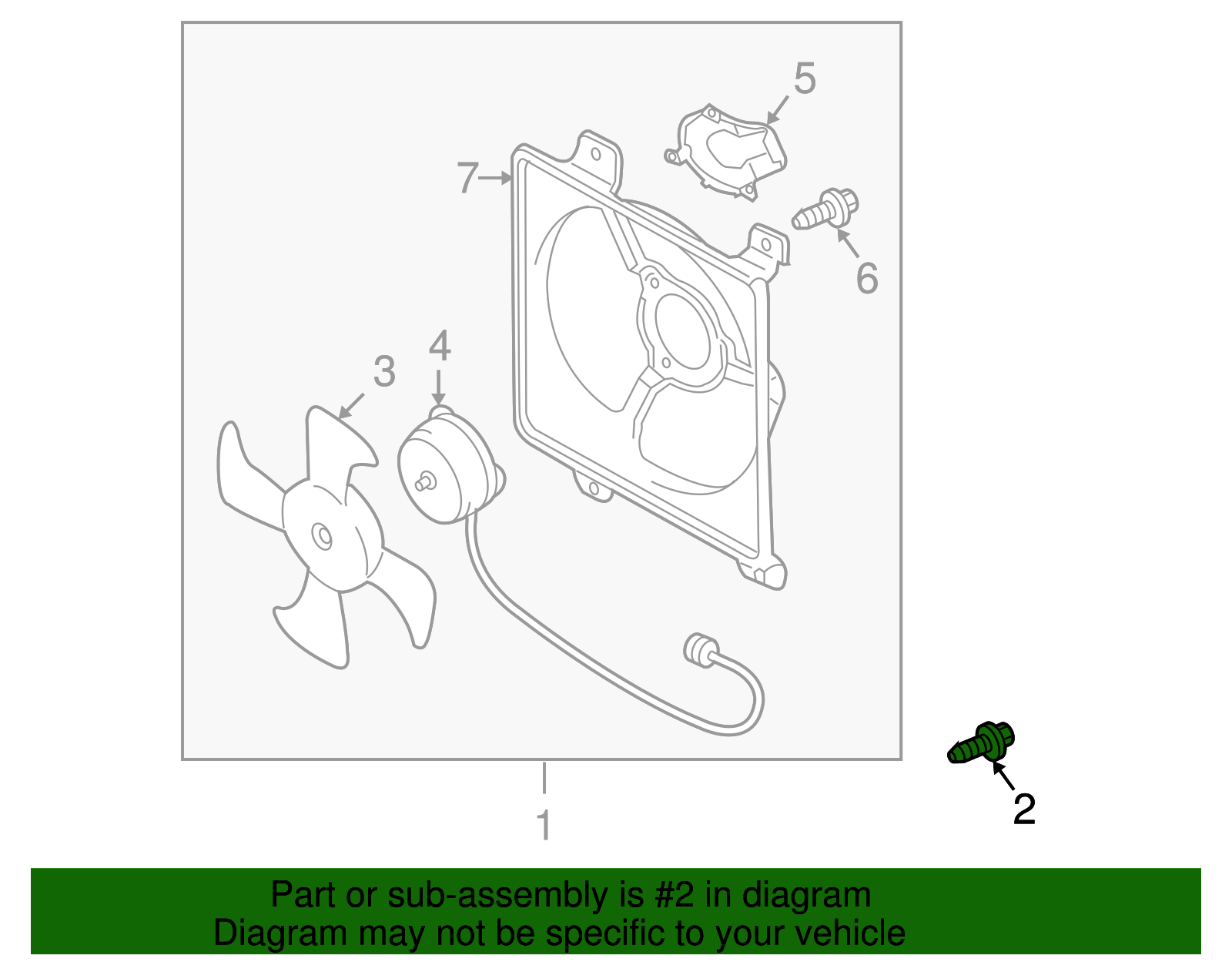 2003-2015 Mitsubishi Fan Assembly Mount Bolt MF140203 | Mitsubishi ...