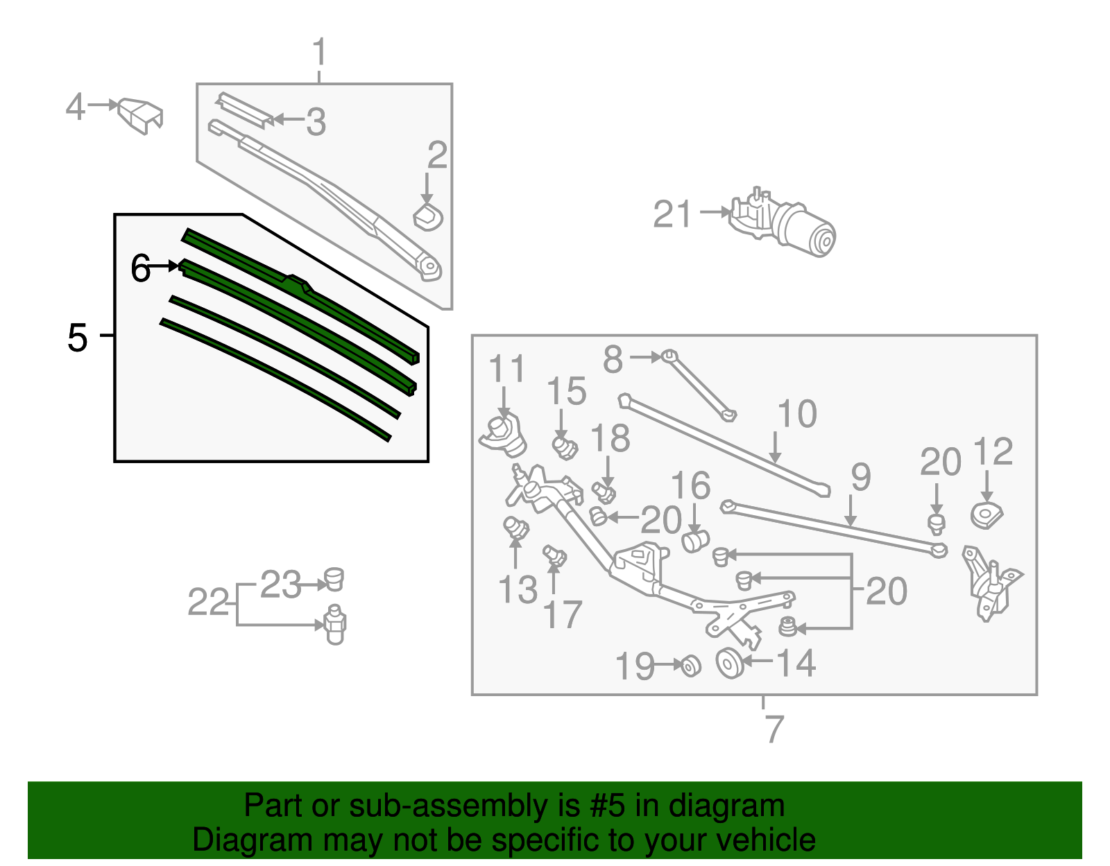 76630-SNE-A01 - Blade Windshield Wiper (575MM) (Passenger Side) - 2006 ...