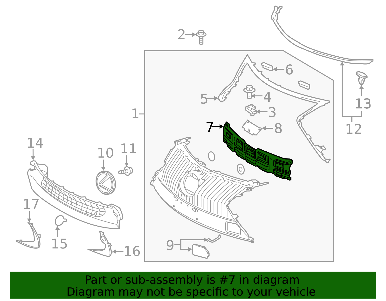 53117-24030 - High-Quality Grille Reinforcement for 2015-2018 Lexus ...