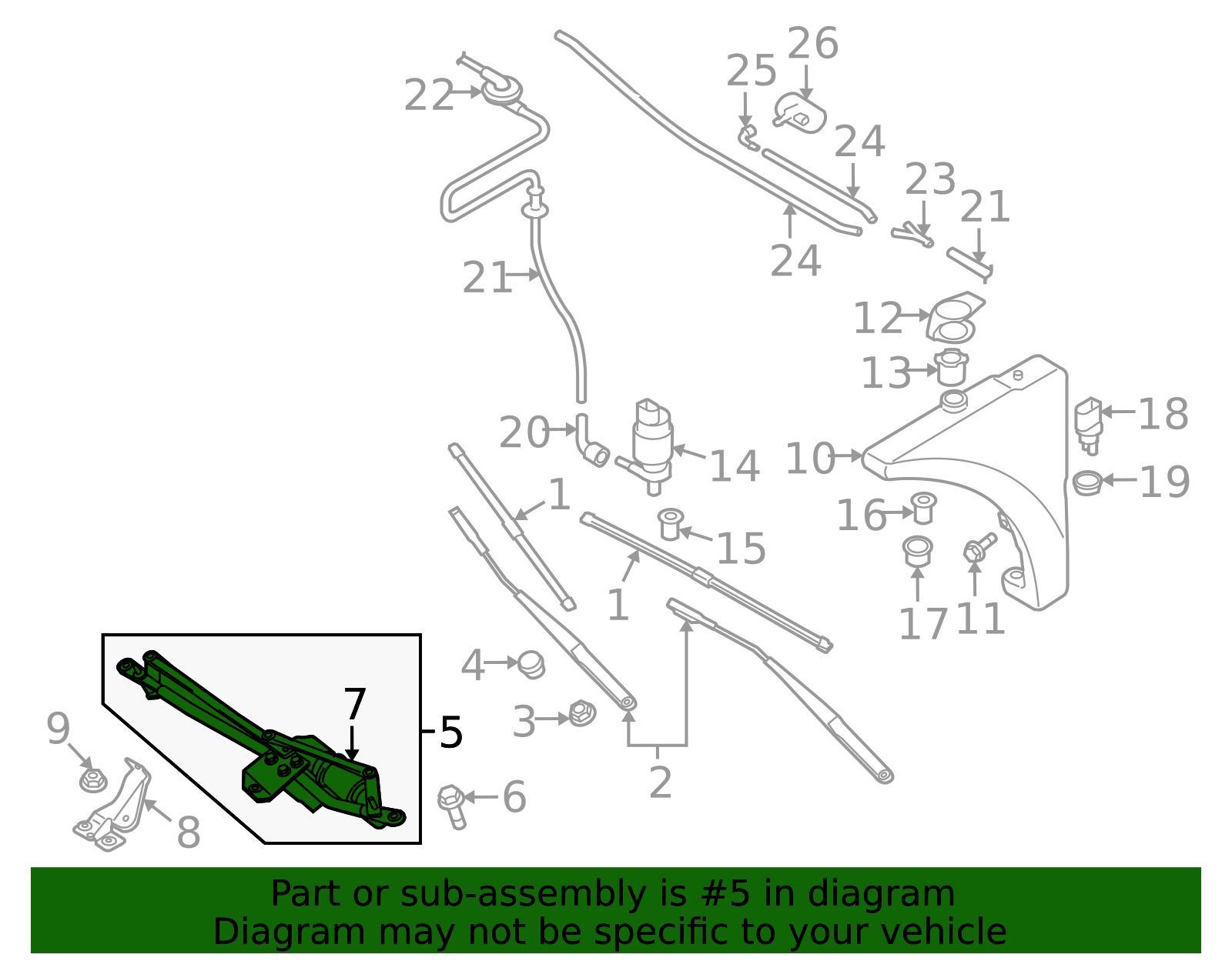 2008-2015 Audi Wiper Linkage 8J1-955-023-D | Audi USA Parts